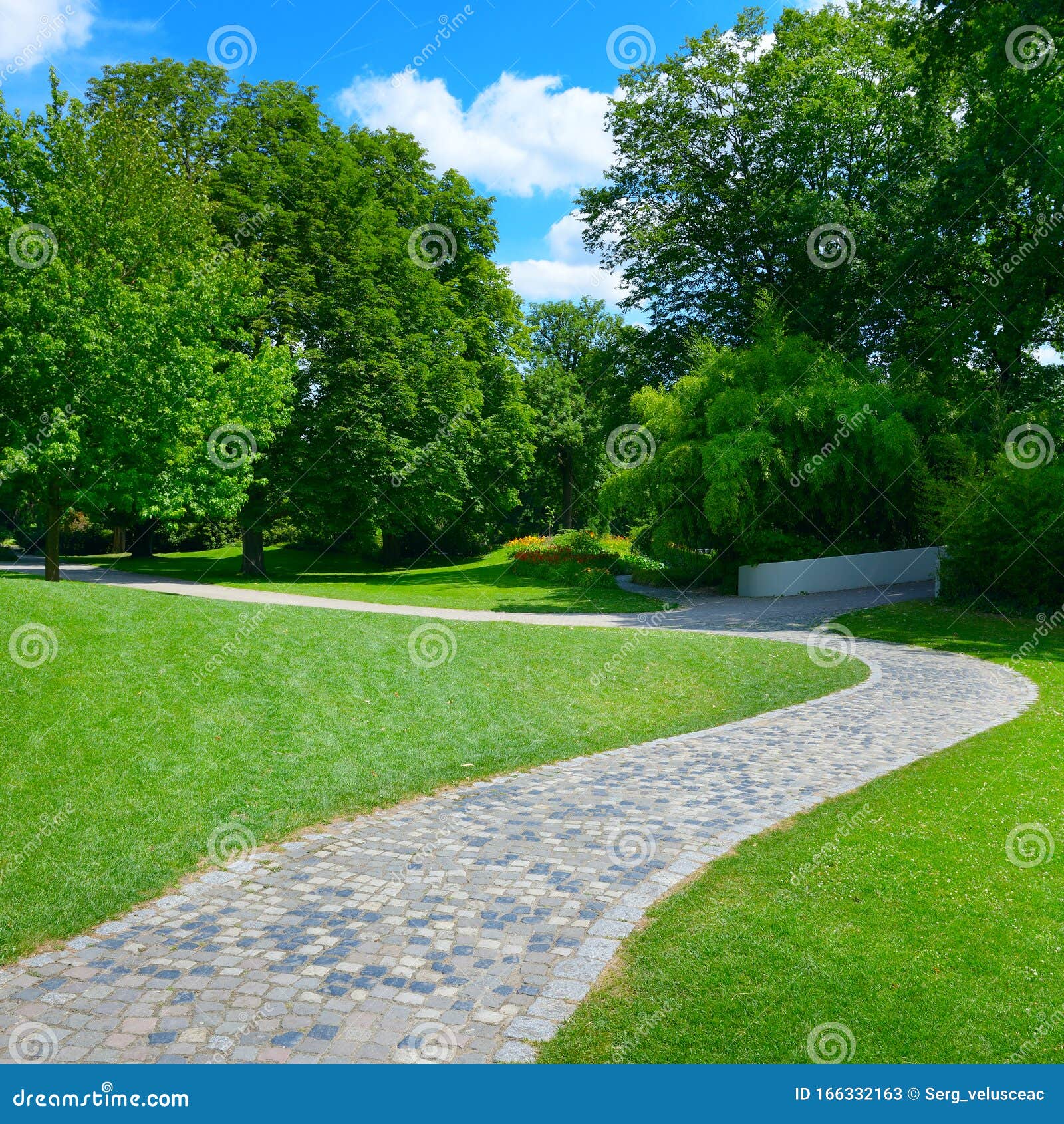 Beautiful Meadow with Footpath Stock Image - Image of outside, green ...