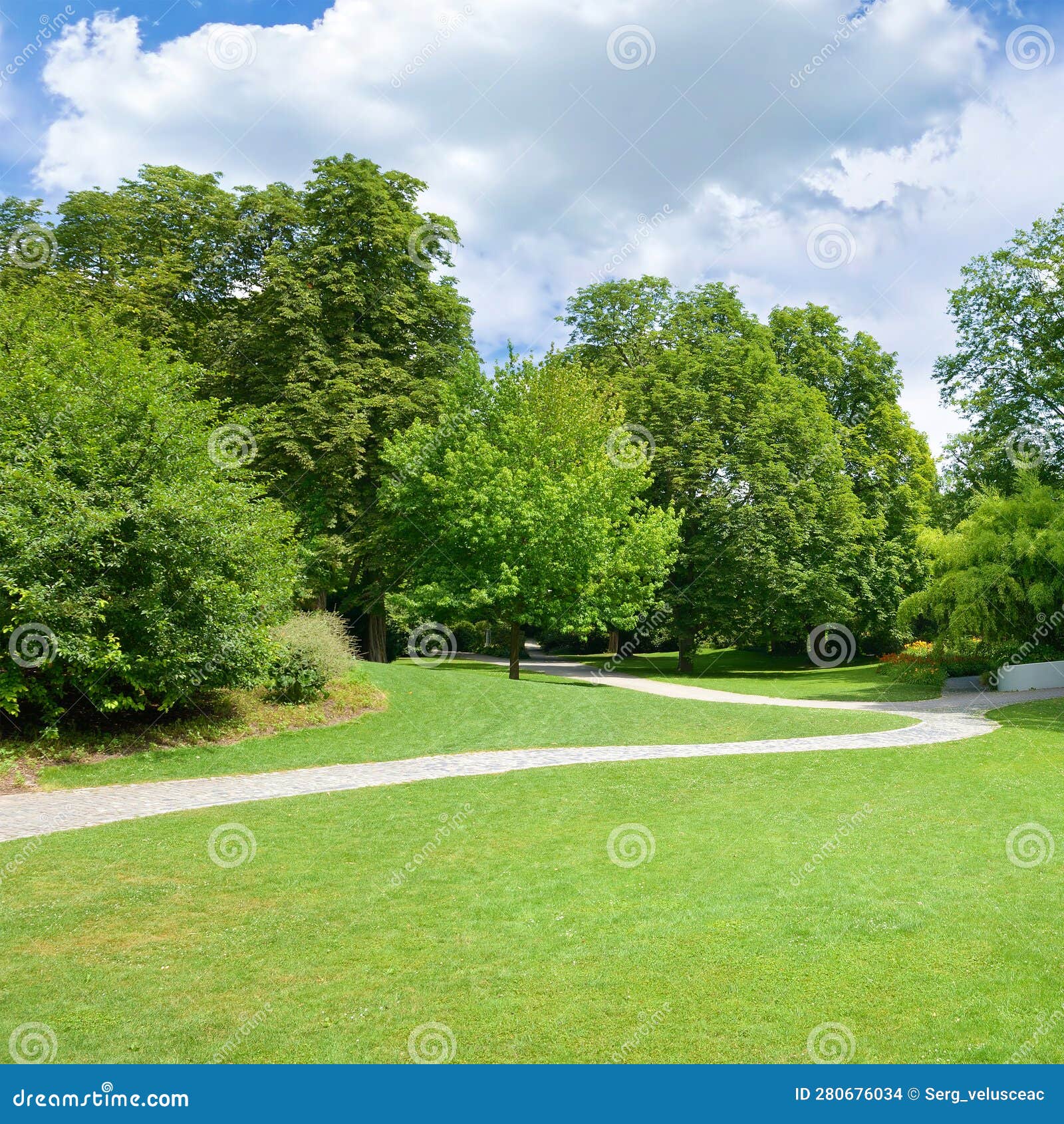 Beautiful Meadow in the Park Stock Photo - Image of sunshine ...