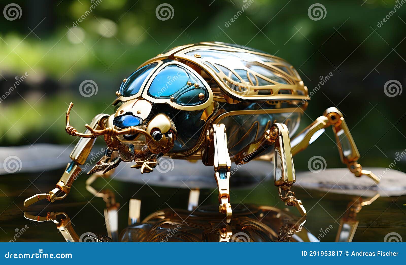 Beautiful Mechanical Bug, Steampunk Animal, 3d Illustration. Stock ...