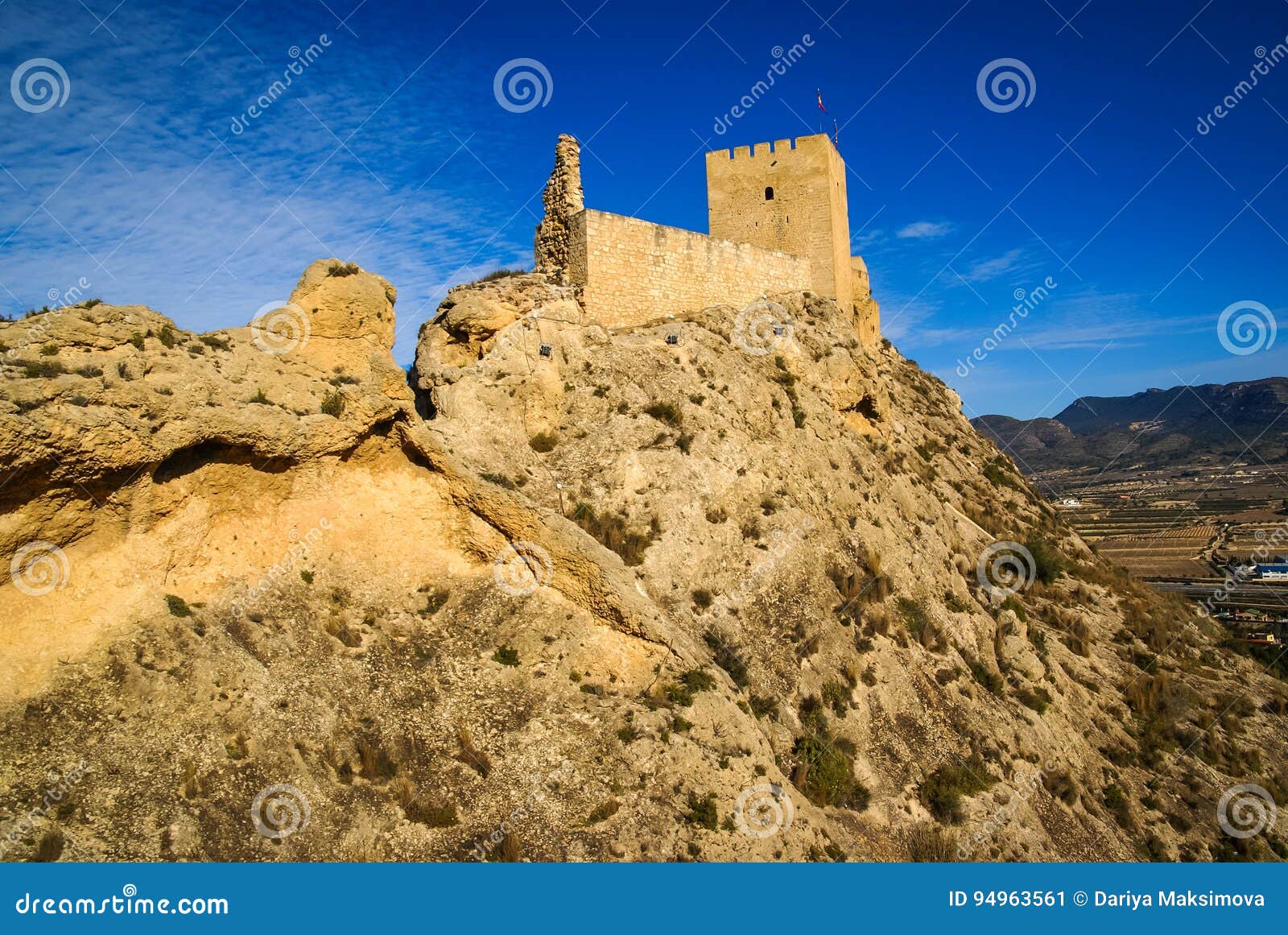 Beautiful Medieval Castle at Sax, Valencia, Spain Stock Image - Image ...