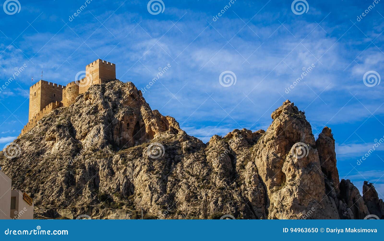 Beautiful Medieval Castle at Sax, Valencia, Spain Stock Photo - Image ...