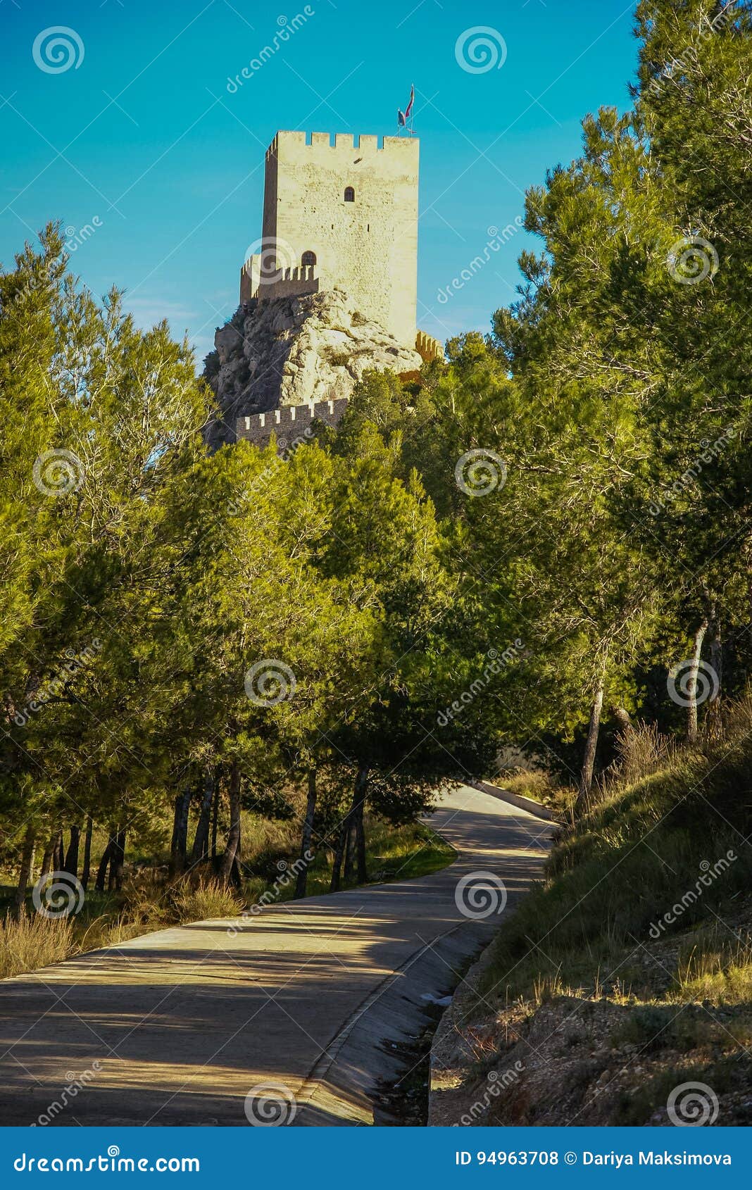 Beautiful Medieval Castle at Sax, Valencia, Spain Stock Photo - Image ...
