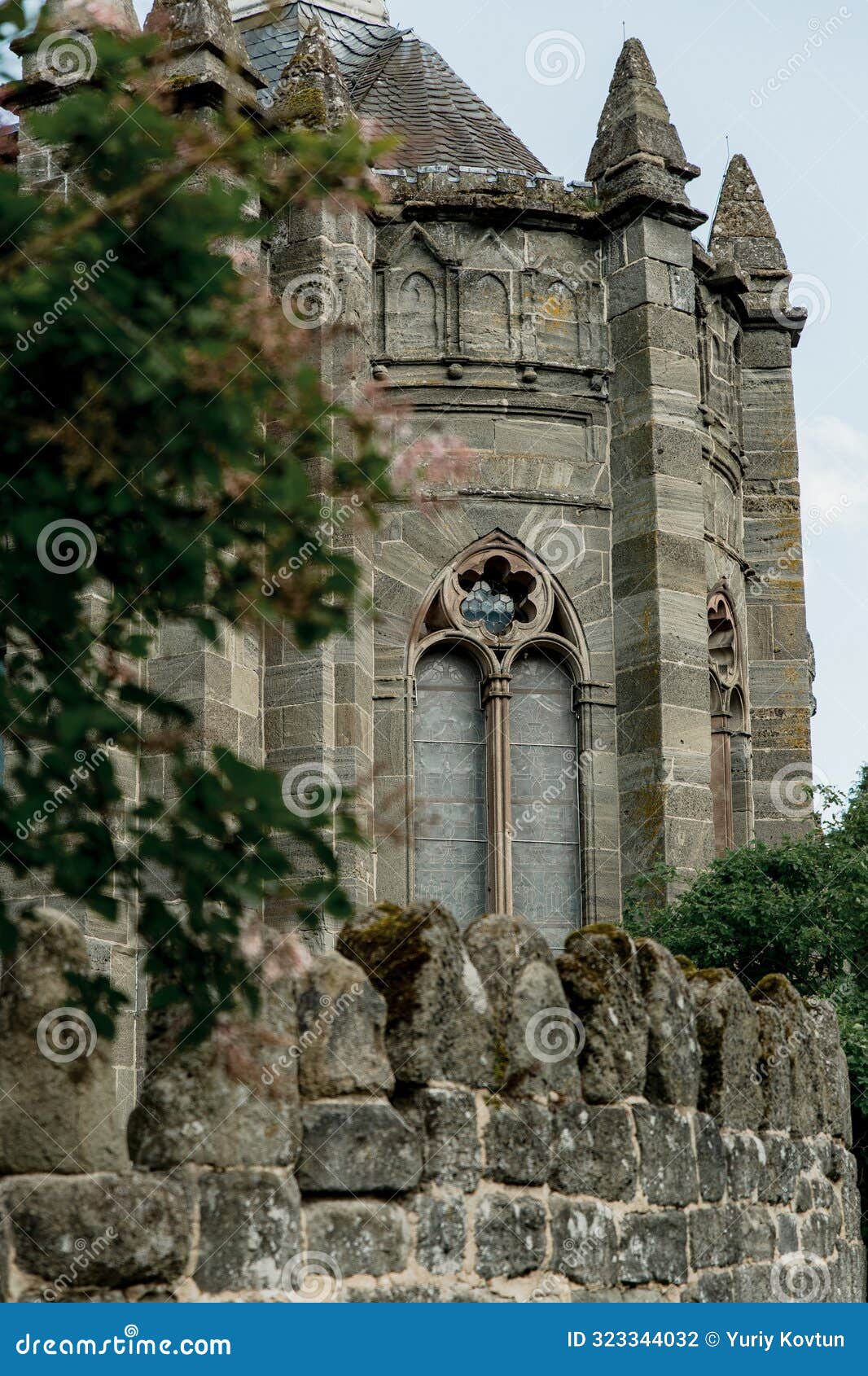 Beautiful Medieval Castle Spring Nature Green Meadows Stock Photo ...