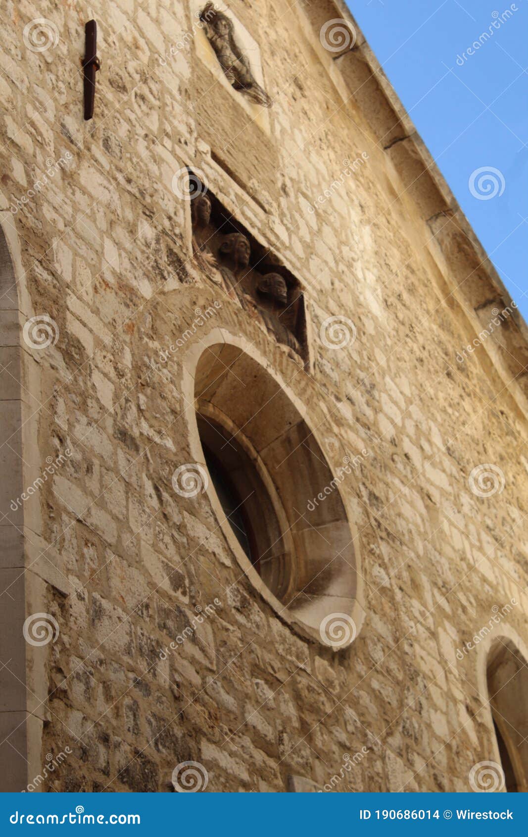 Beautiful Medieval Style White Building with Brown Blinds Stock Photo ...