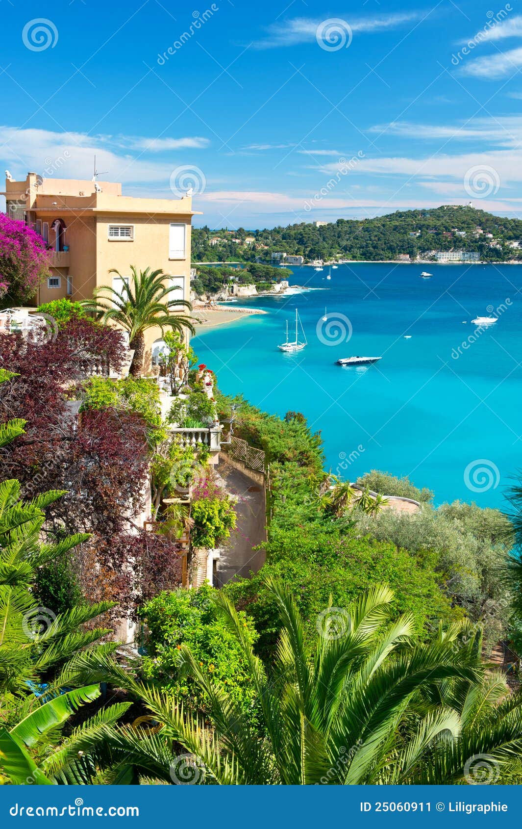 Beautiful Mediterranean Landscape Stock Image - Image of cote, boats ...