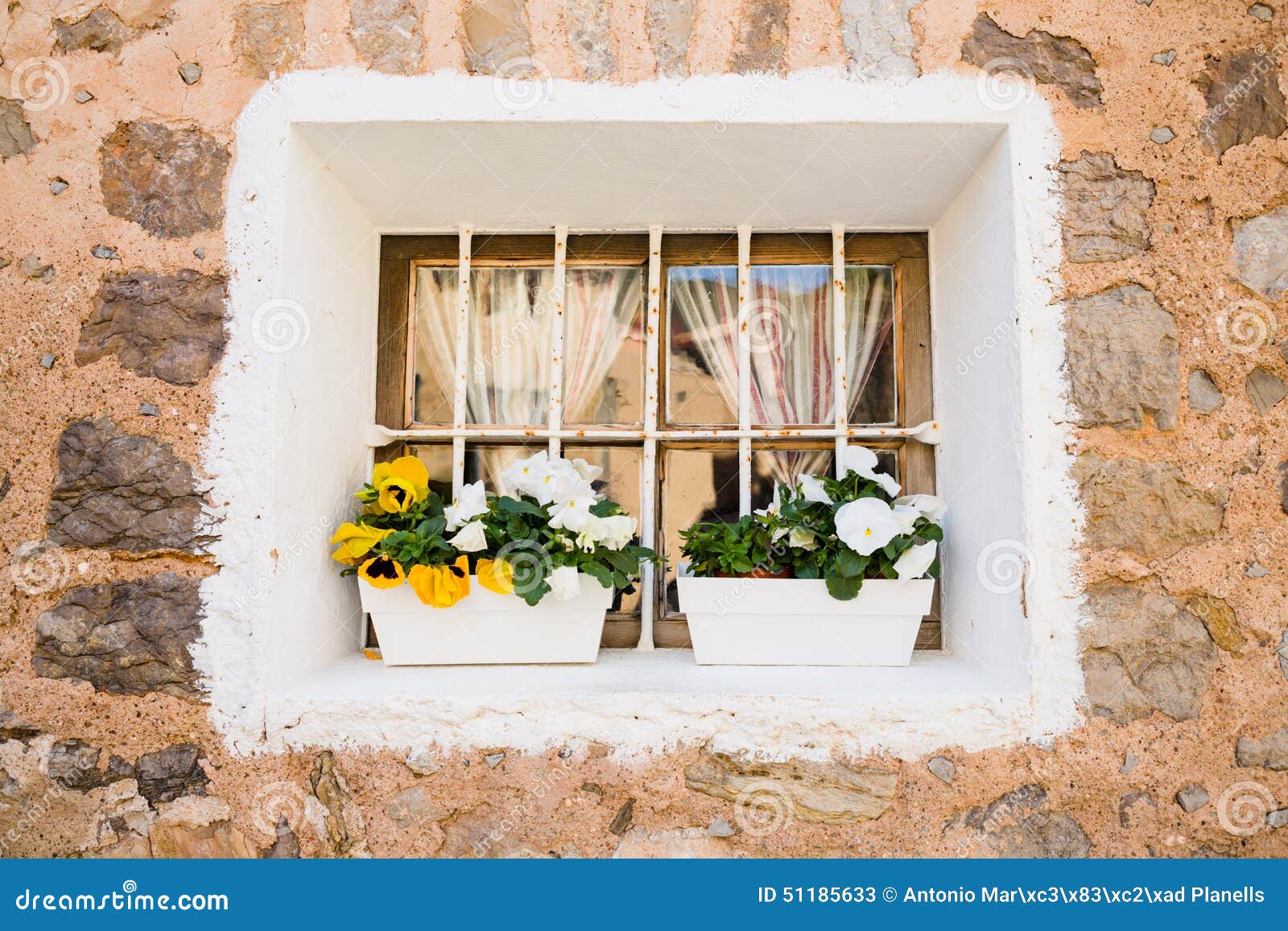 Beautiful Mediterranean Window in Deia Stock Image - Image of spring ...