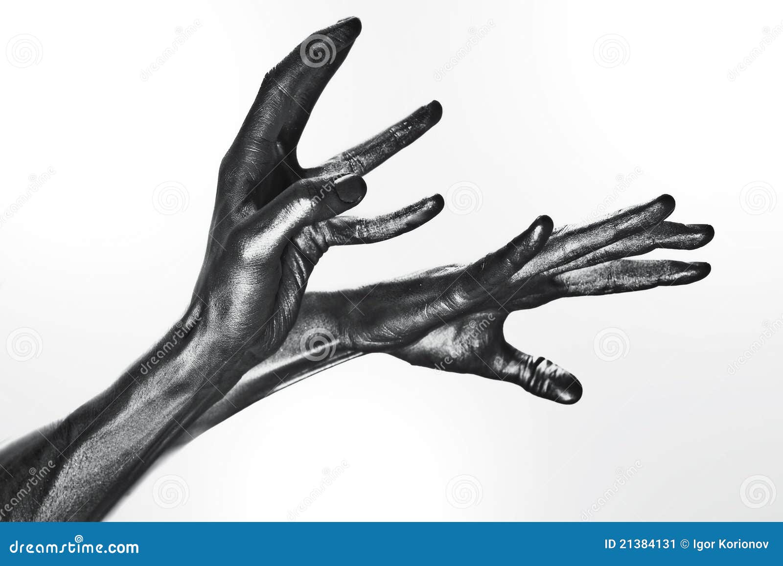 Beautiful Men Metal Hands with Long Fingers Stock Image - Image of ...