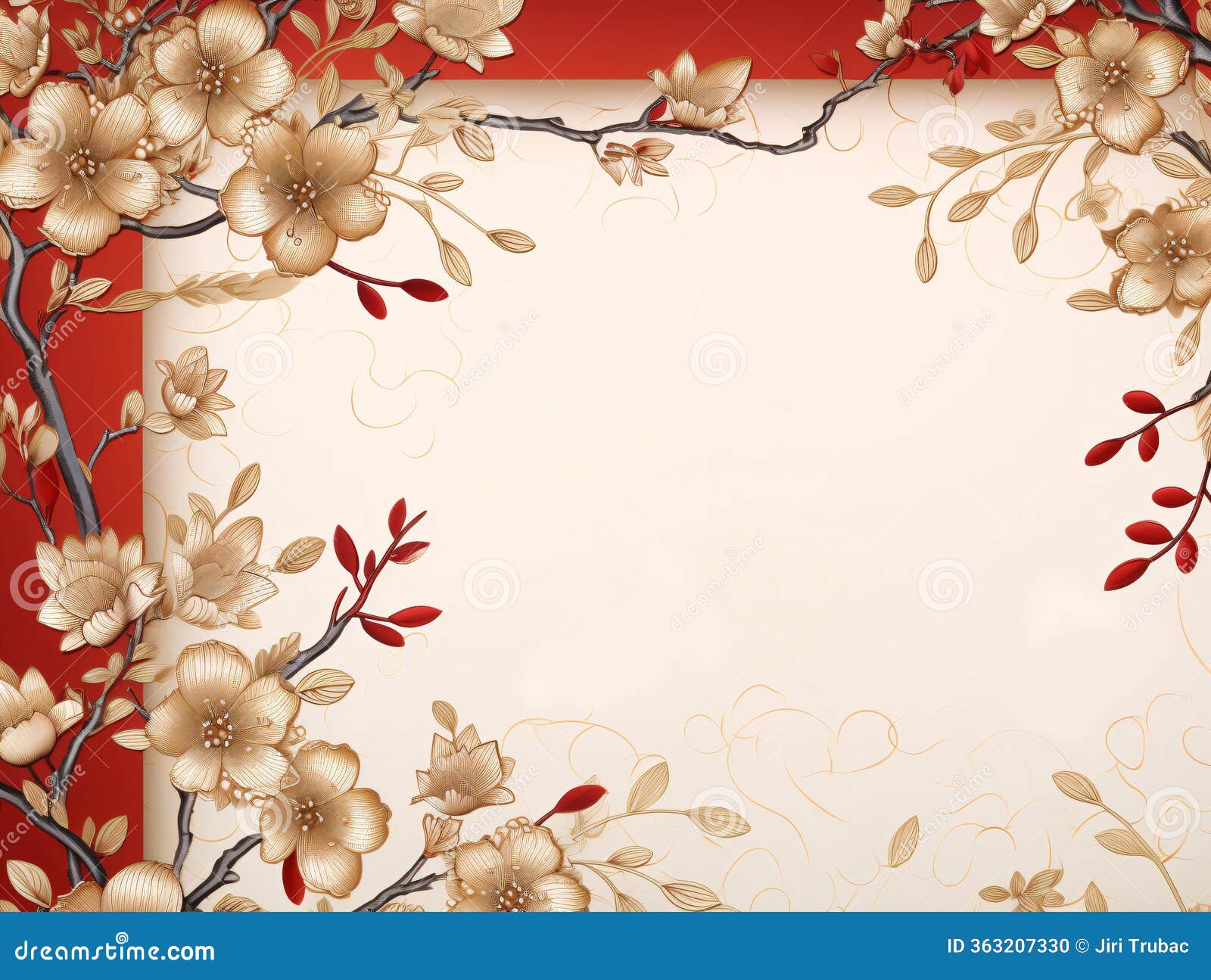 Beautiful Menu Card Frame with Blooming Sakura Cherry Blossoms. Free ...