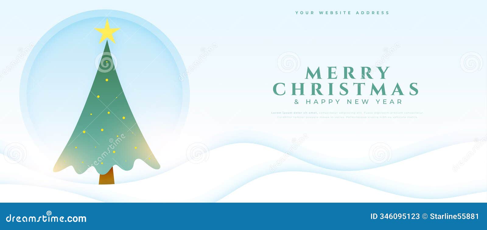 Beautiful Merry Christmas Greeting Wallpaper with Xmas Tree Stock ...