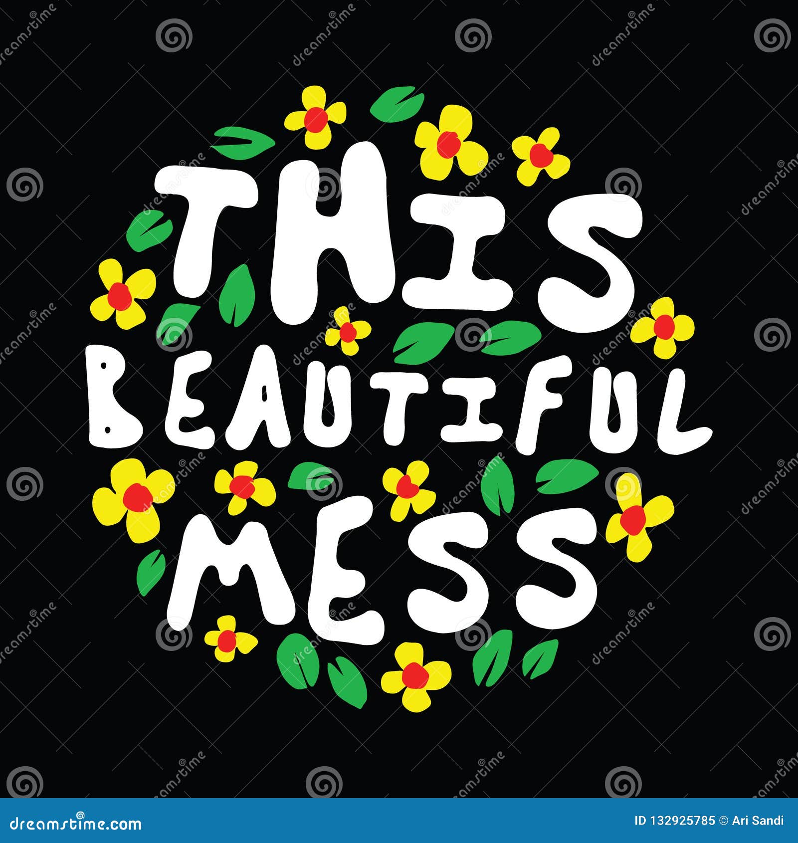 This Beautiful Mess stock vector. Illustration of style - 132925785