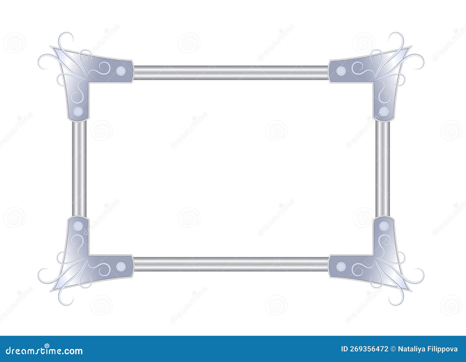 Beautiful metal frame stock vector. Illustration of beautiful - 269356472