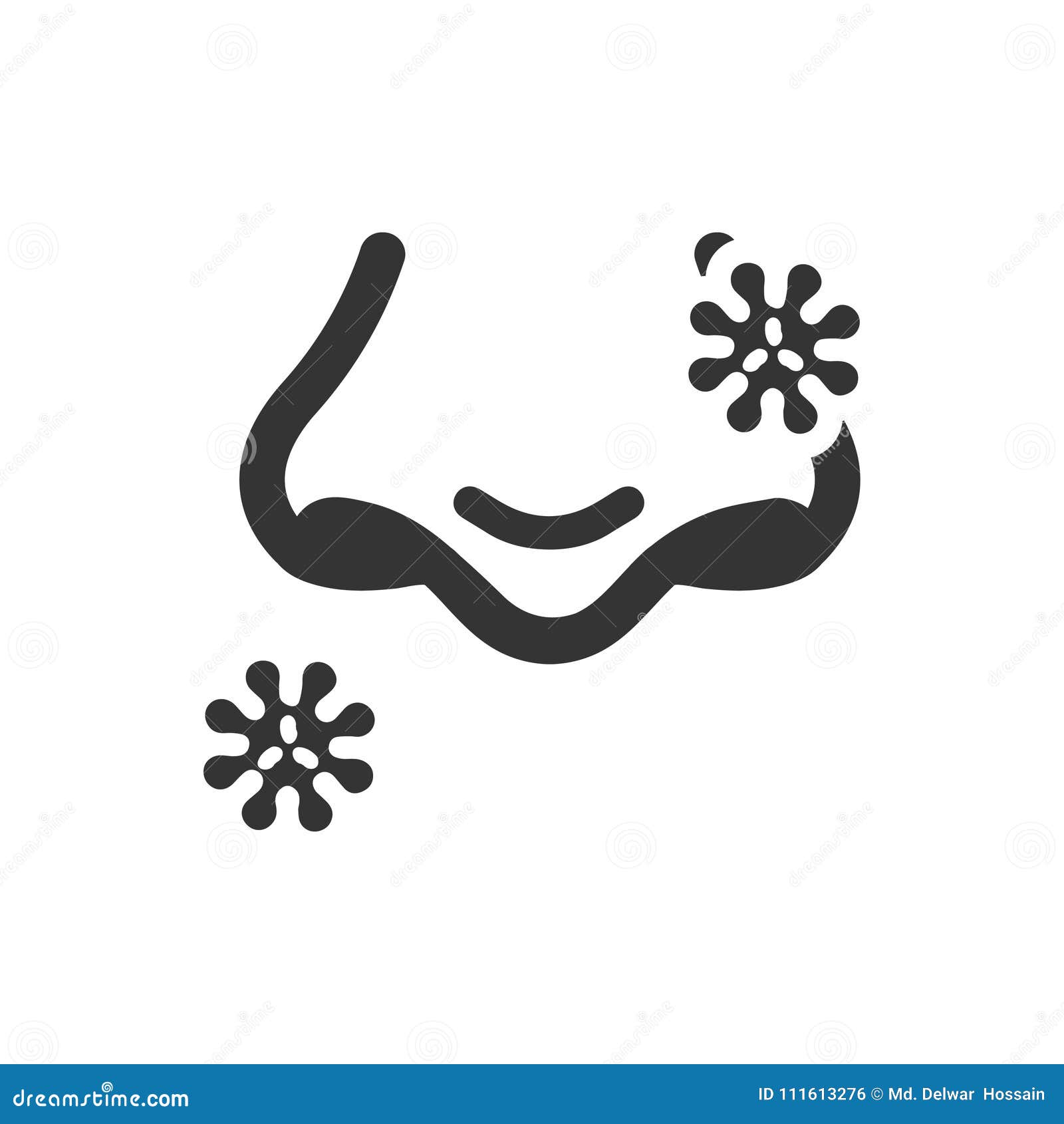 Allergy Icon stock vector. Illustration of allergy, nose - 111613276