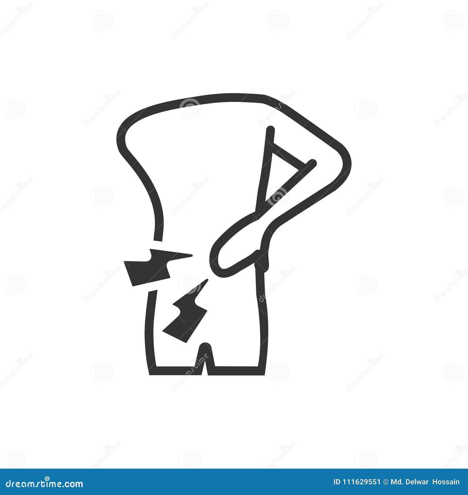 Back Pain Icon stock vector. Illustration of vector - 111629551
