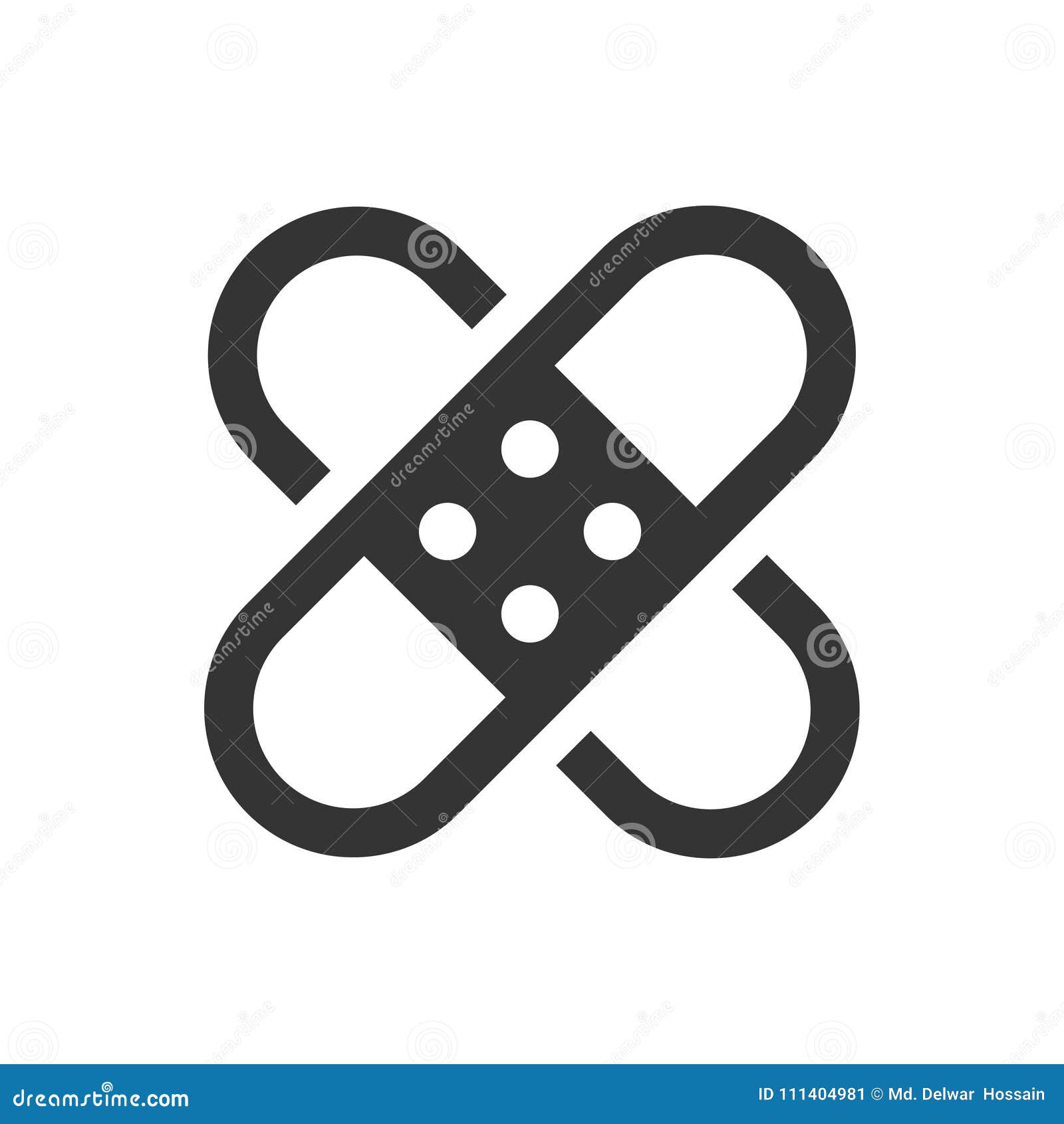 Bandage Icon stock vector. Illustration of bandage, symbol - 111404981