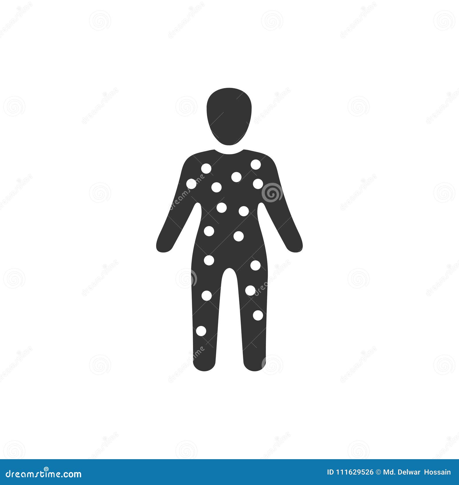 Body Rash Line And Solid Icon, Allergy Concept, Dermatitis Or Eczema On ...