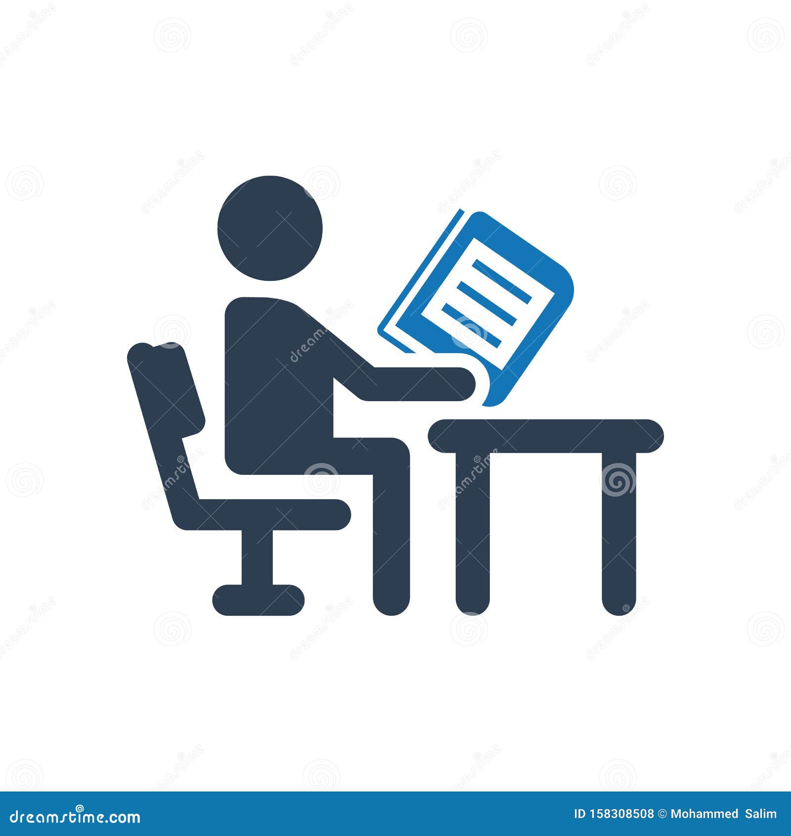 Book Reading Icon. Vector Graphics Stock Vector - Illustration of ...