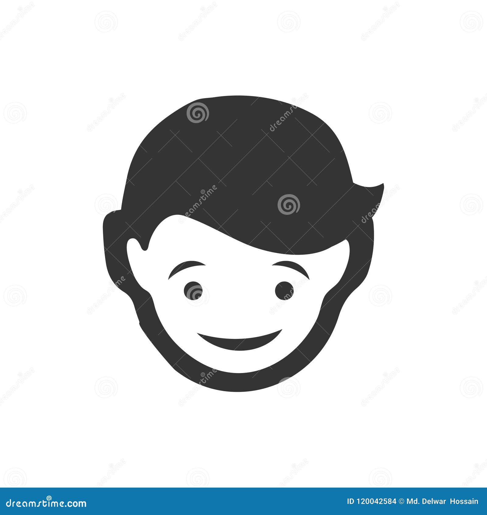 Boy Face Icon stock vector. Illustration of symbol, people - 120042584