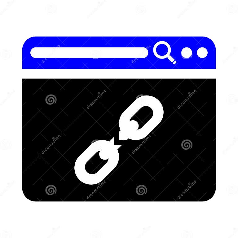 Browser Broken Link Icon stock vector. Illustration of graphic - 274597887