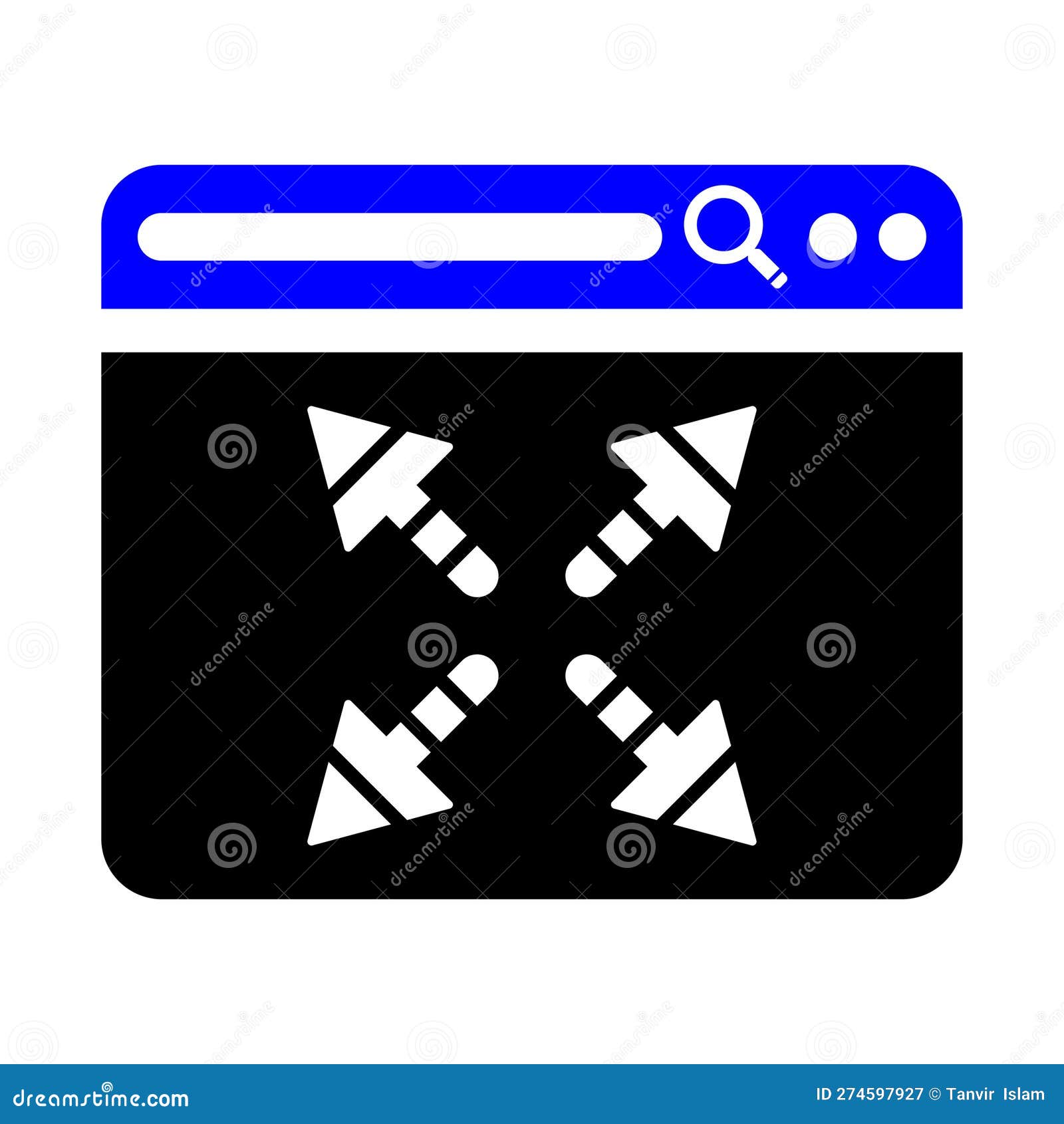 Browser Maximize Window Icon Stock Vector - Illustration of screen ...