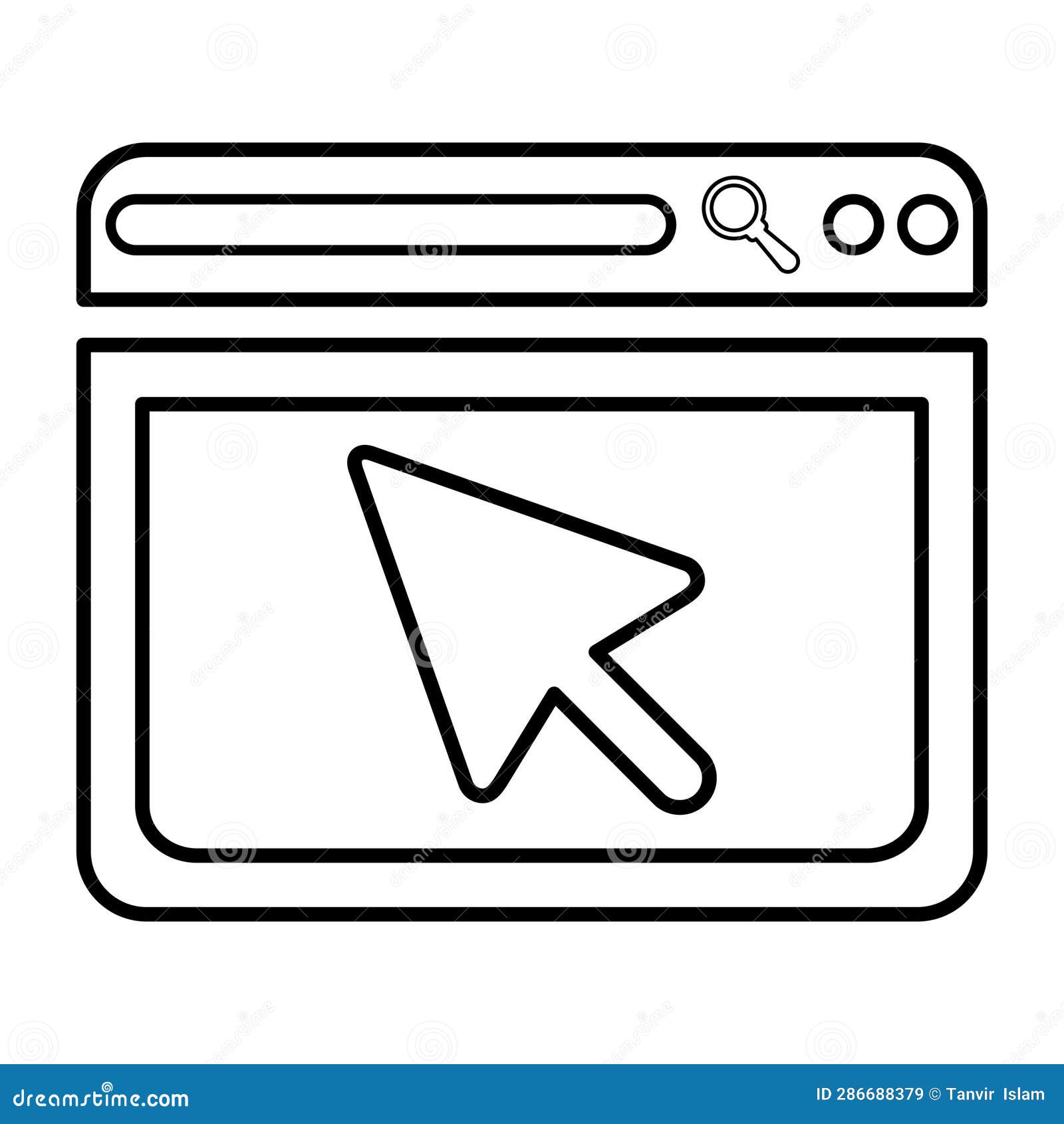 Browser Pointer Icon in Outline Style Stock Illustration - Illustration ...