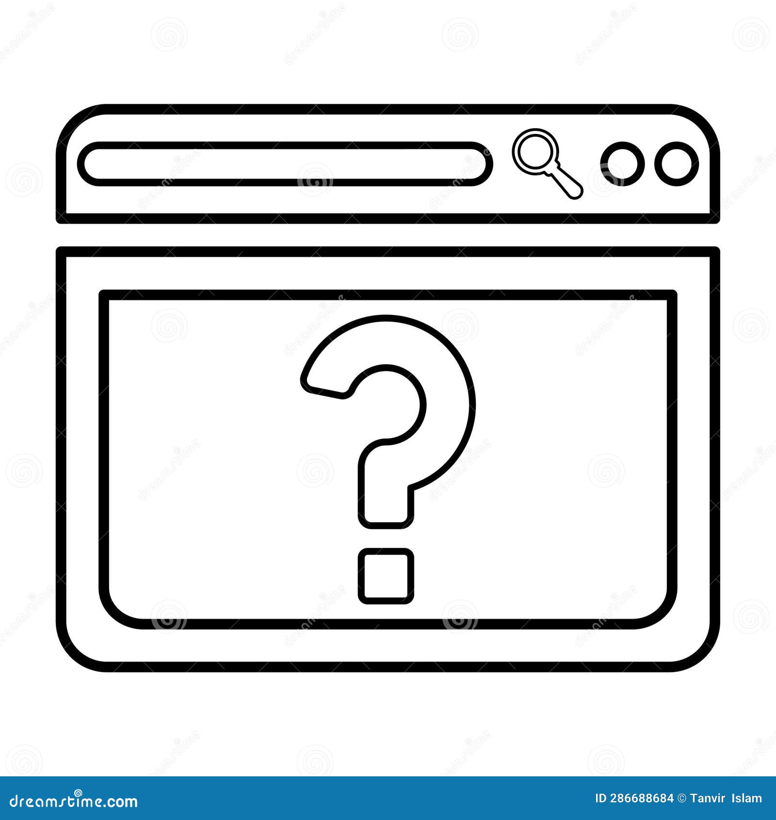 Browser Question Mark Icon in Outline Style Stock Illustration ...