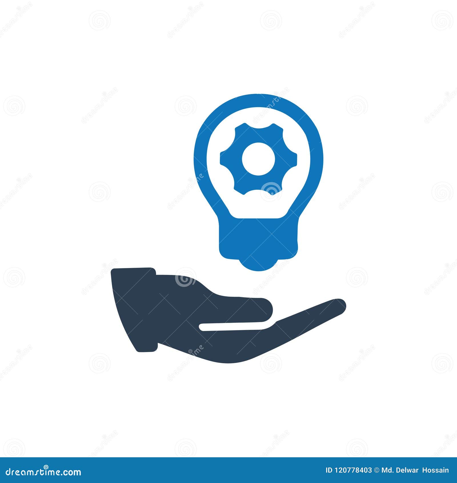 Business Solution Icon stock vector. Illustration of light - 120778403