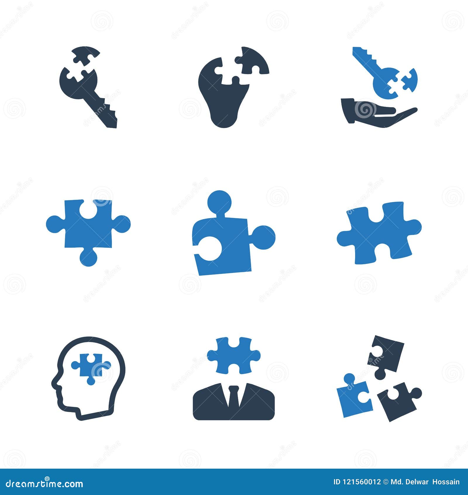 Business Solution Icons - Blue Version Stock Vector - Illustration of ...