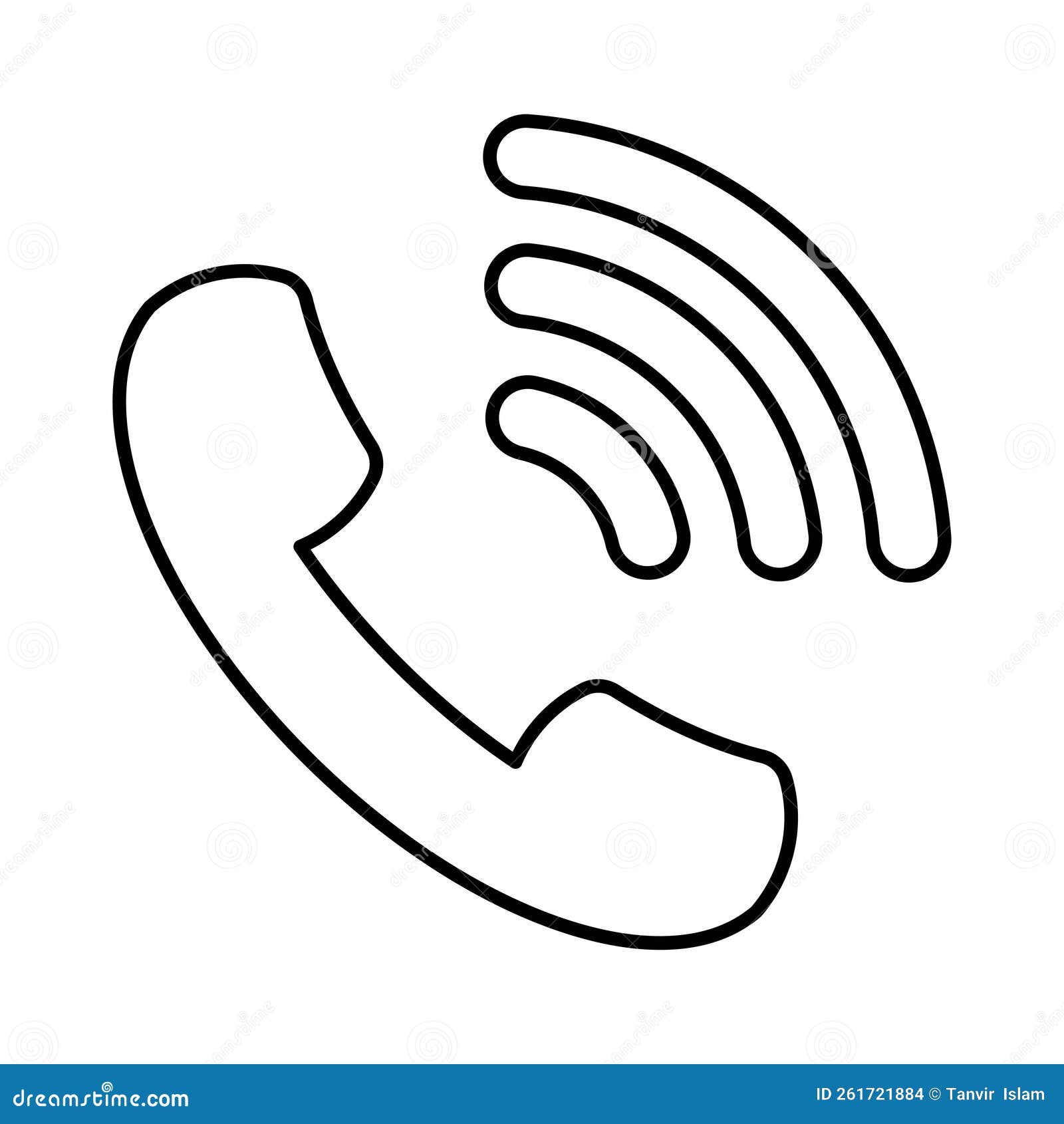 Calling Icon in Line Style stock illustration. Illustration of google ...