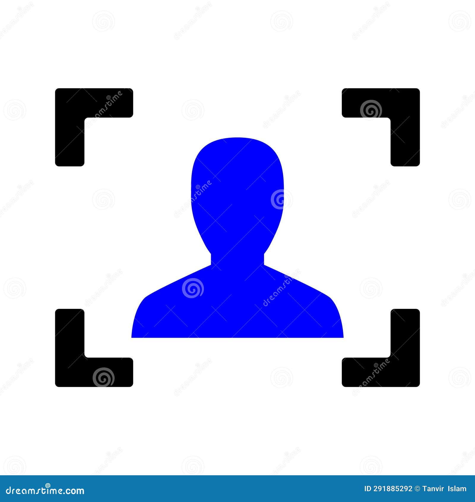 Camera Face Detection Icon stock illustration. Illustration of mode ...