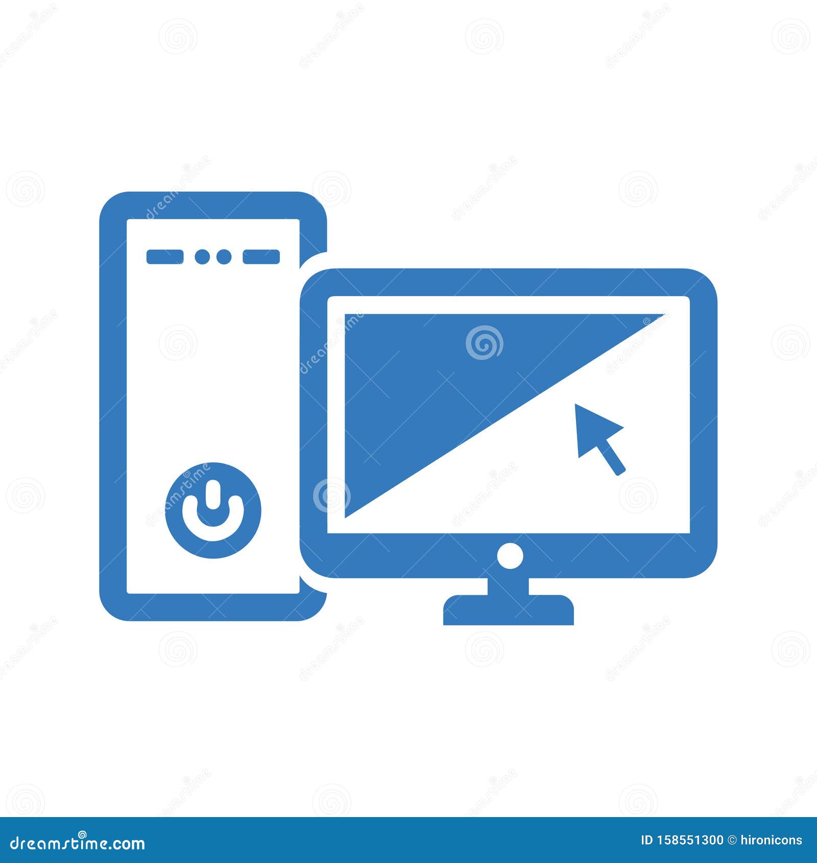 Computer, Desktop PC Icon stock vector. Illustration of modern - 158551300