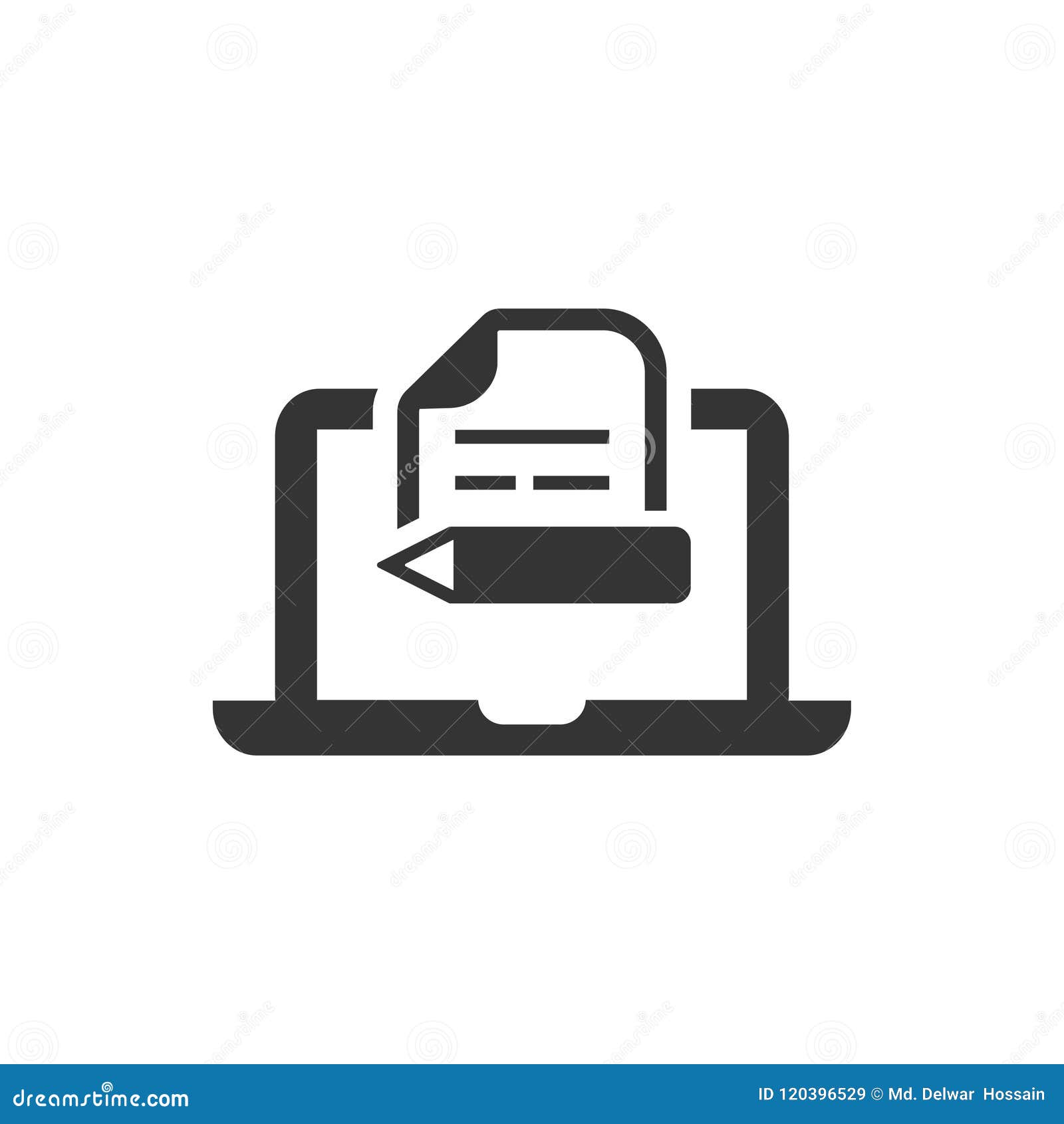 Content Writing Icon stock vector. Illustration of paper - 120396529