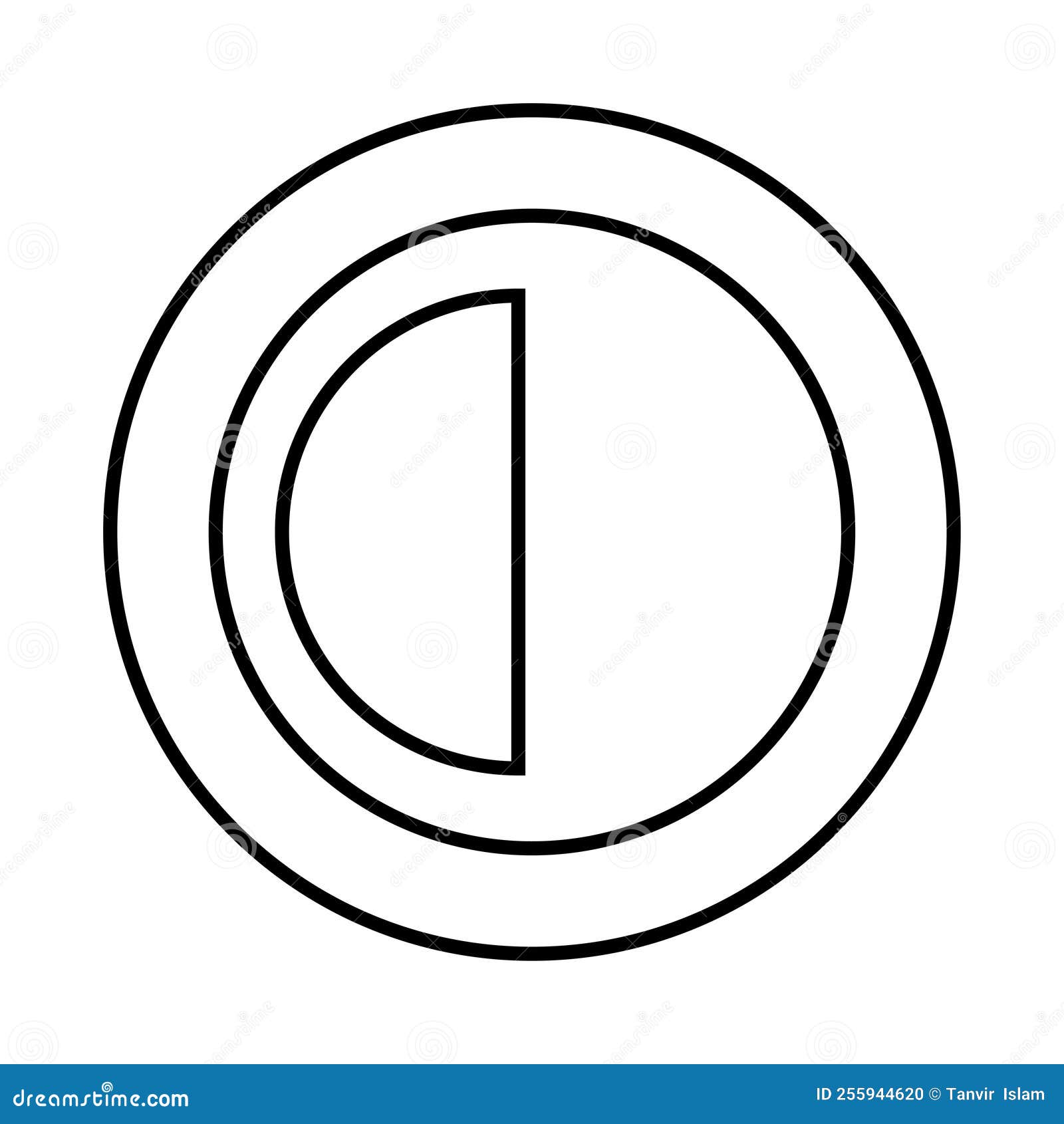 Contrast icon stock vector. Illustration of symbol, light - 255944620