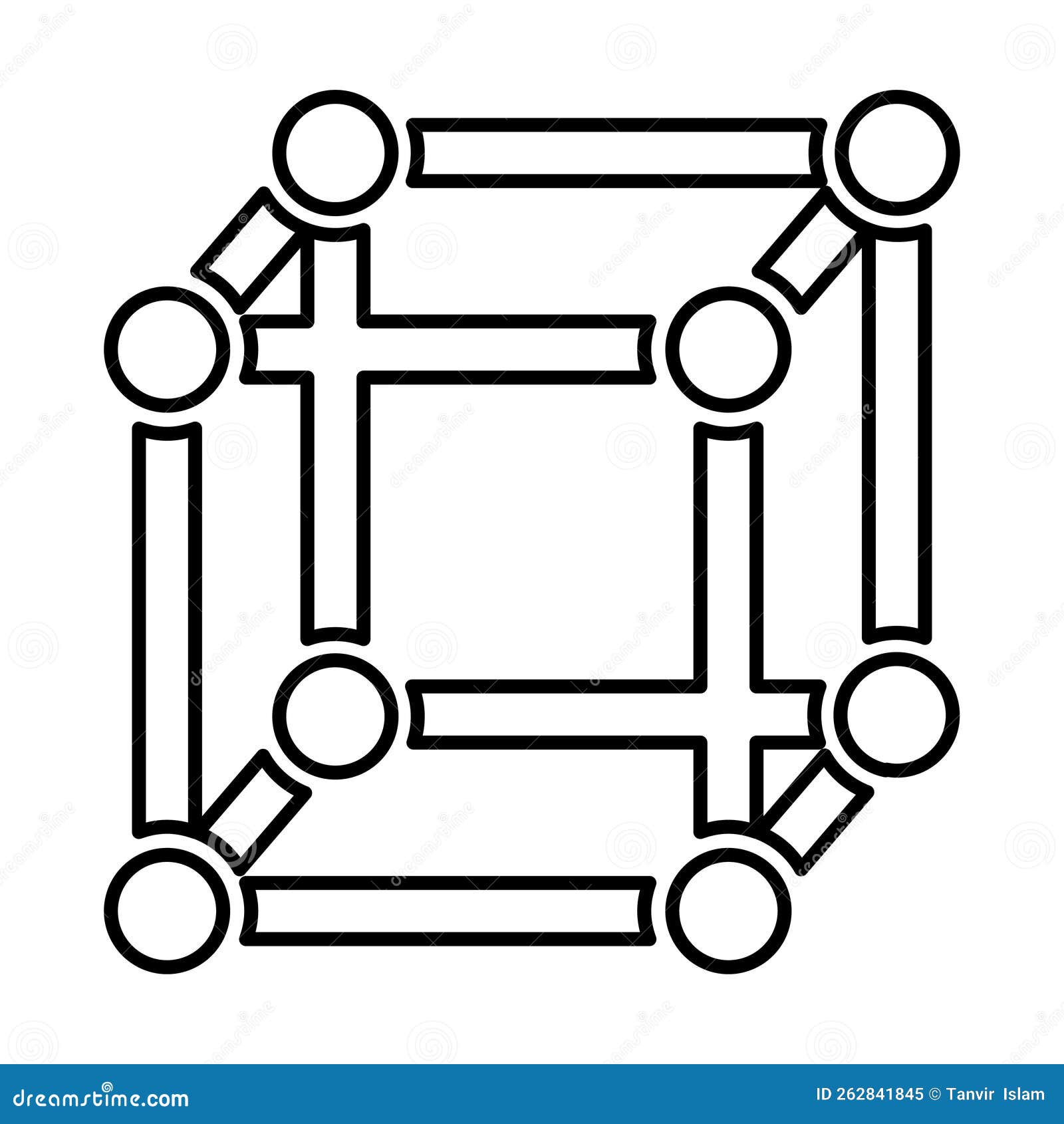 Cube Math Icon in Line Style Stock Vector - Illustration of volume ...