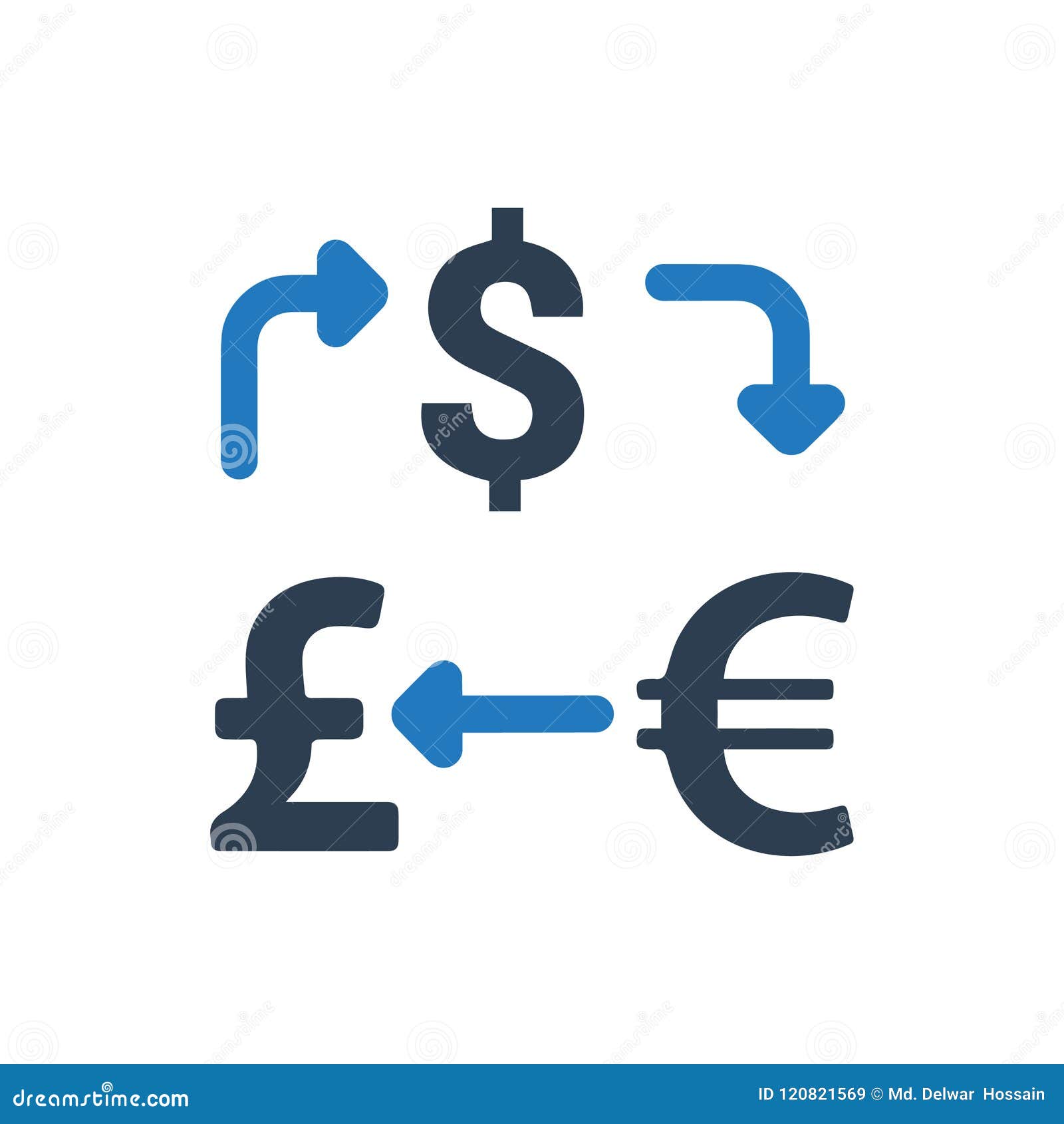 Currency Conversion Icon stock vector. Illustration of icon - 120821569