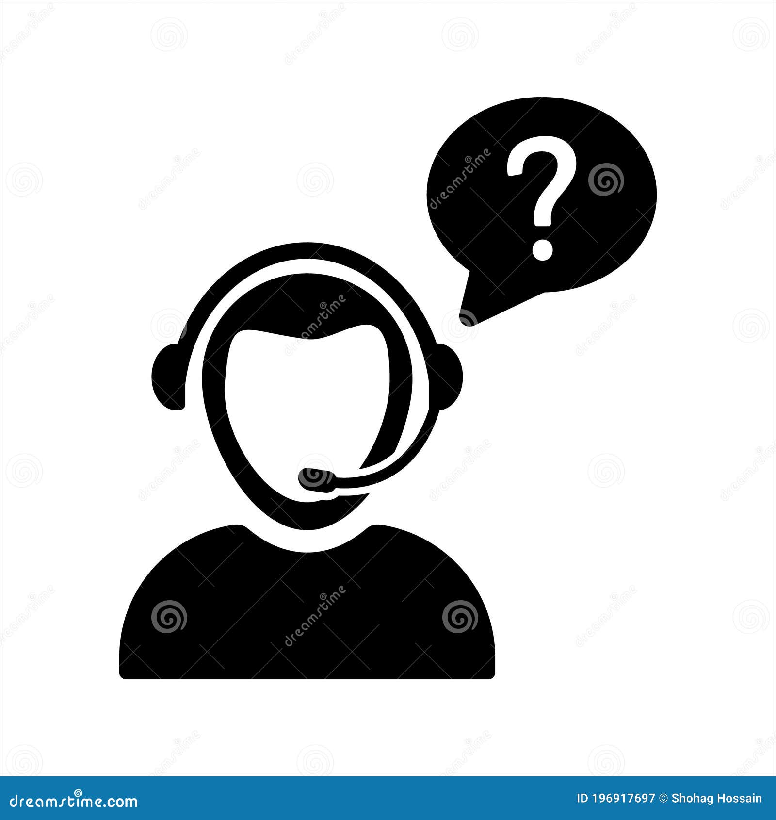 Customer help icon stock vector. Illustration of telemarketing - 196917697