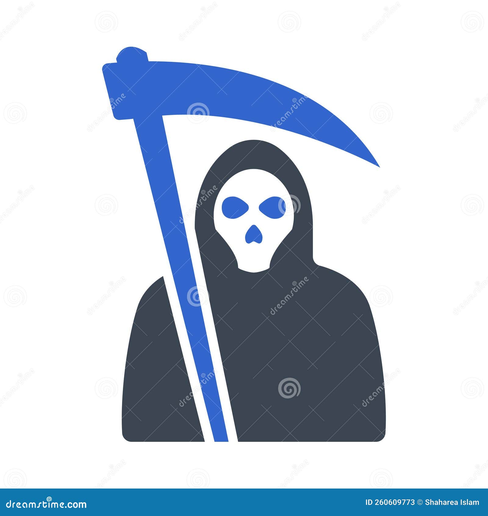 Death grim icon stock vector. Illustration of grim, terror - 260609773