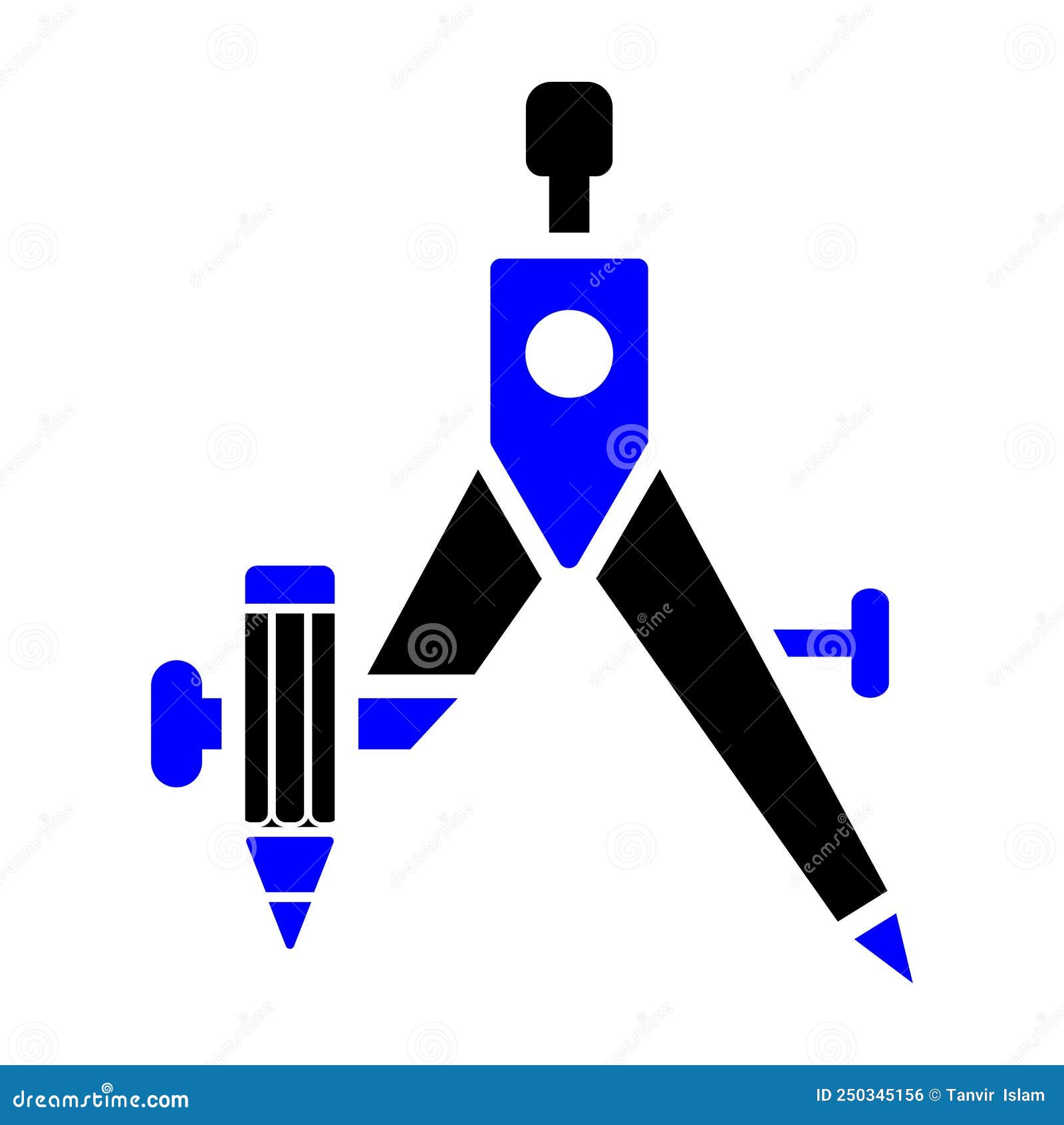 Drawing Compass Icon stock illustration. Illustration of tool - 250345156