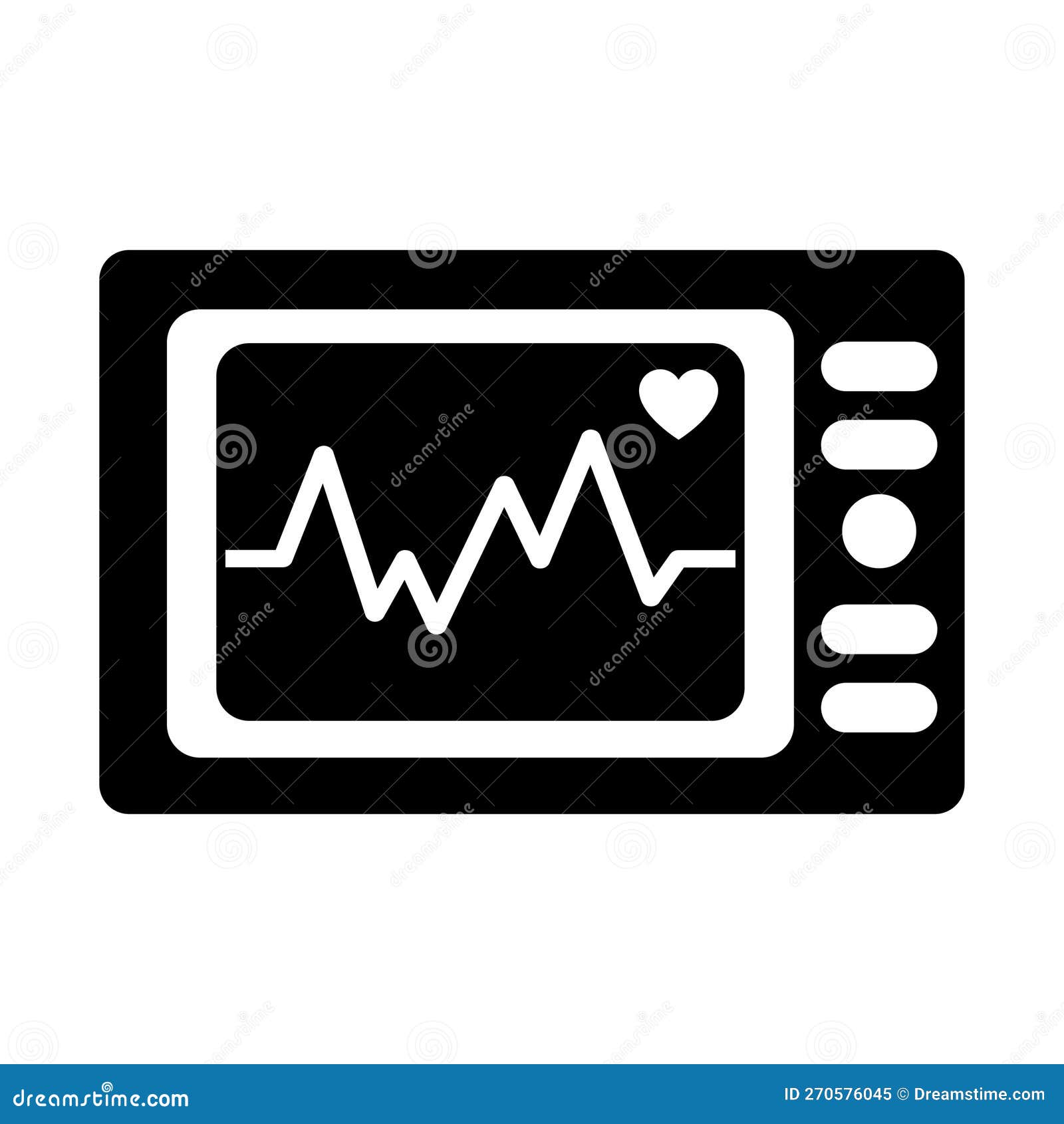 Ecg Icon stock vector. Illustration of sign, monitor - 270576045