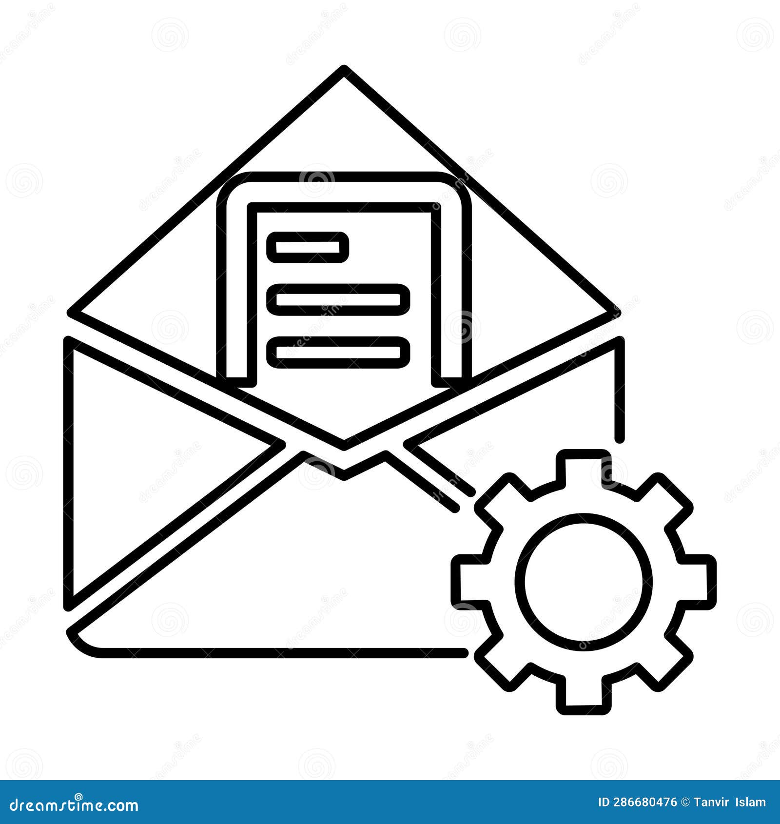 Email Optimization Icon in Outline Style Stock Illustration ...