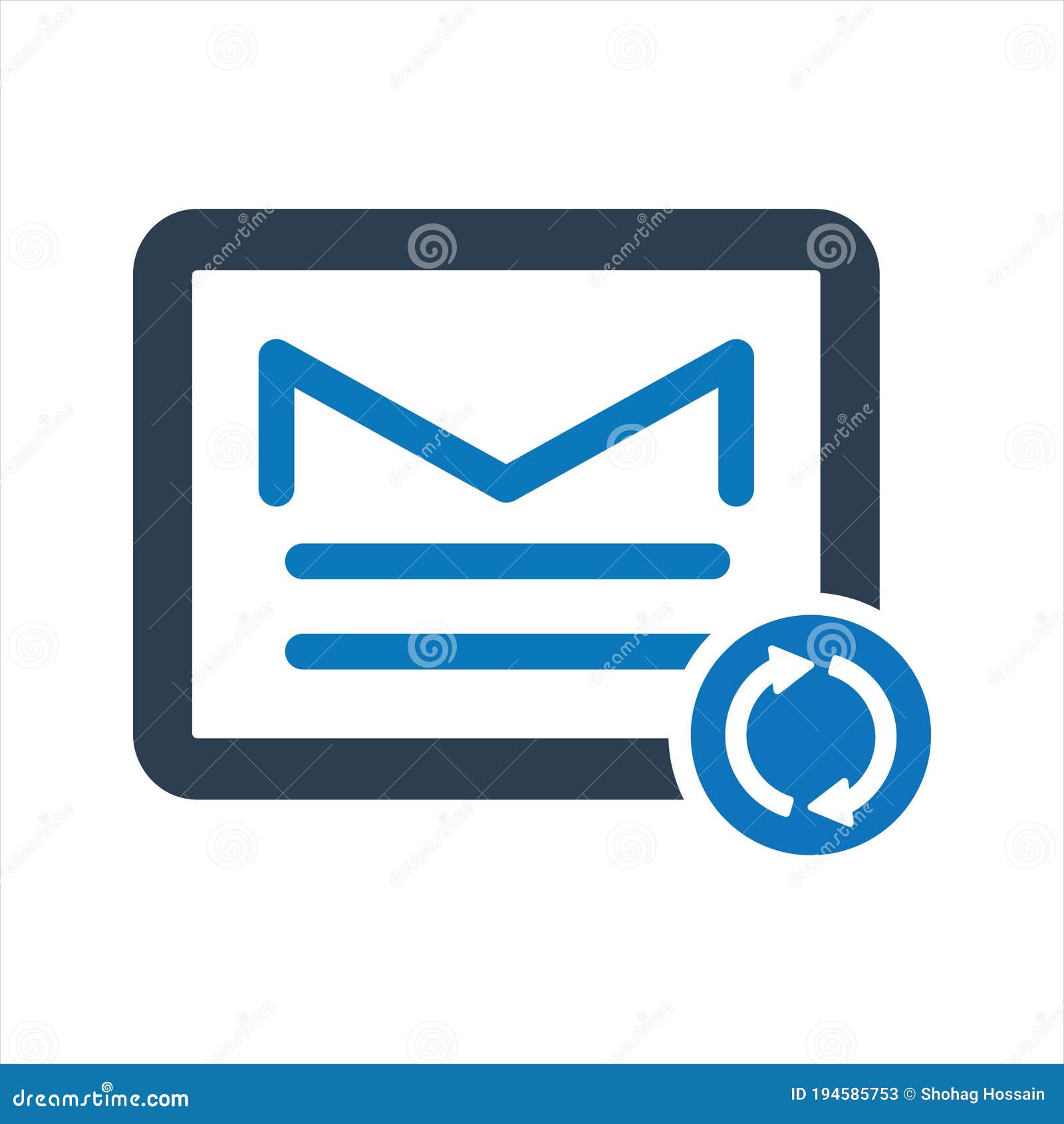 Email Refresh Icon. Email Reload Icon Stock Vector - Illustration of ...
