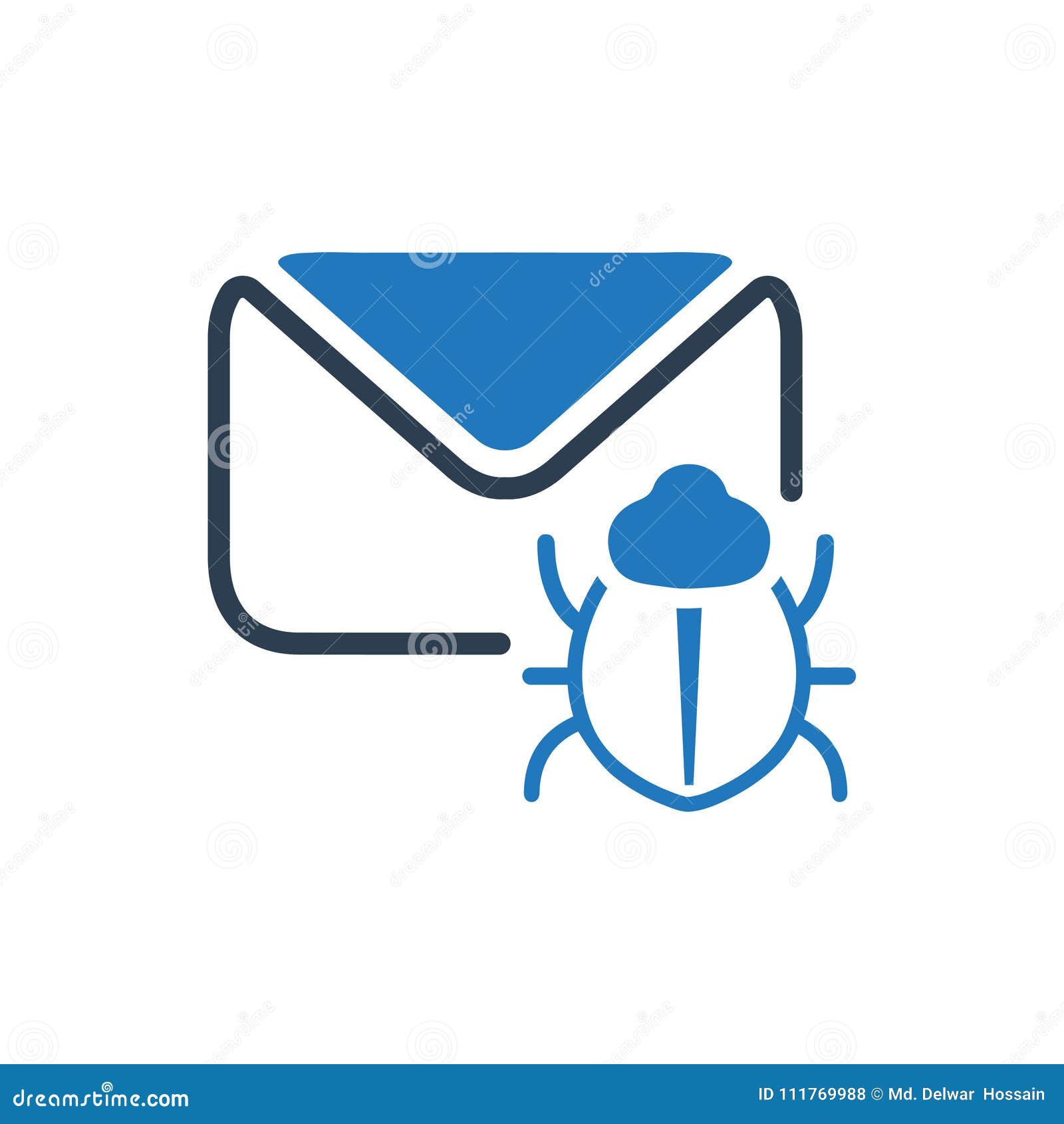 Email threat icon stock vector. Illustration of vector - 111769988