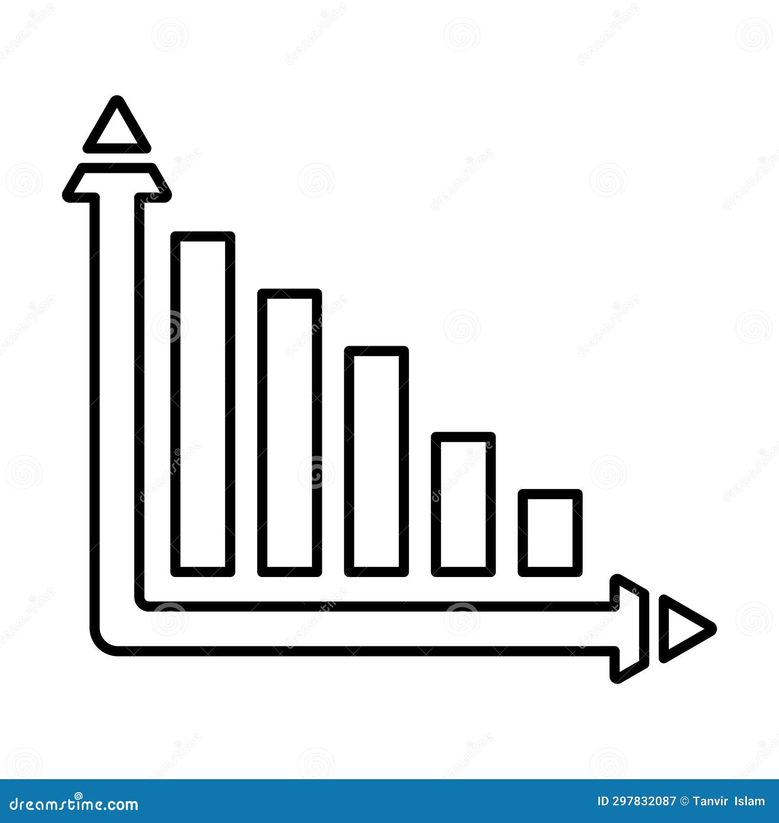 Financial Decrease Report Icon in Outline Style Stock Illustration - Illustration of symbol ...