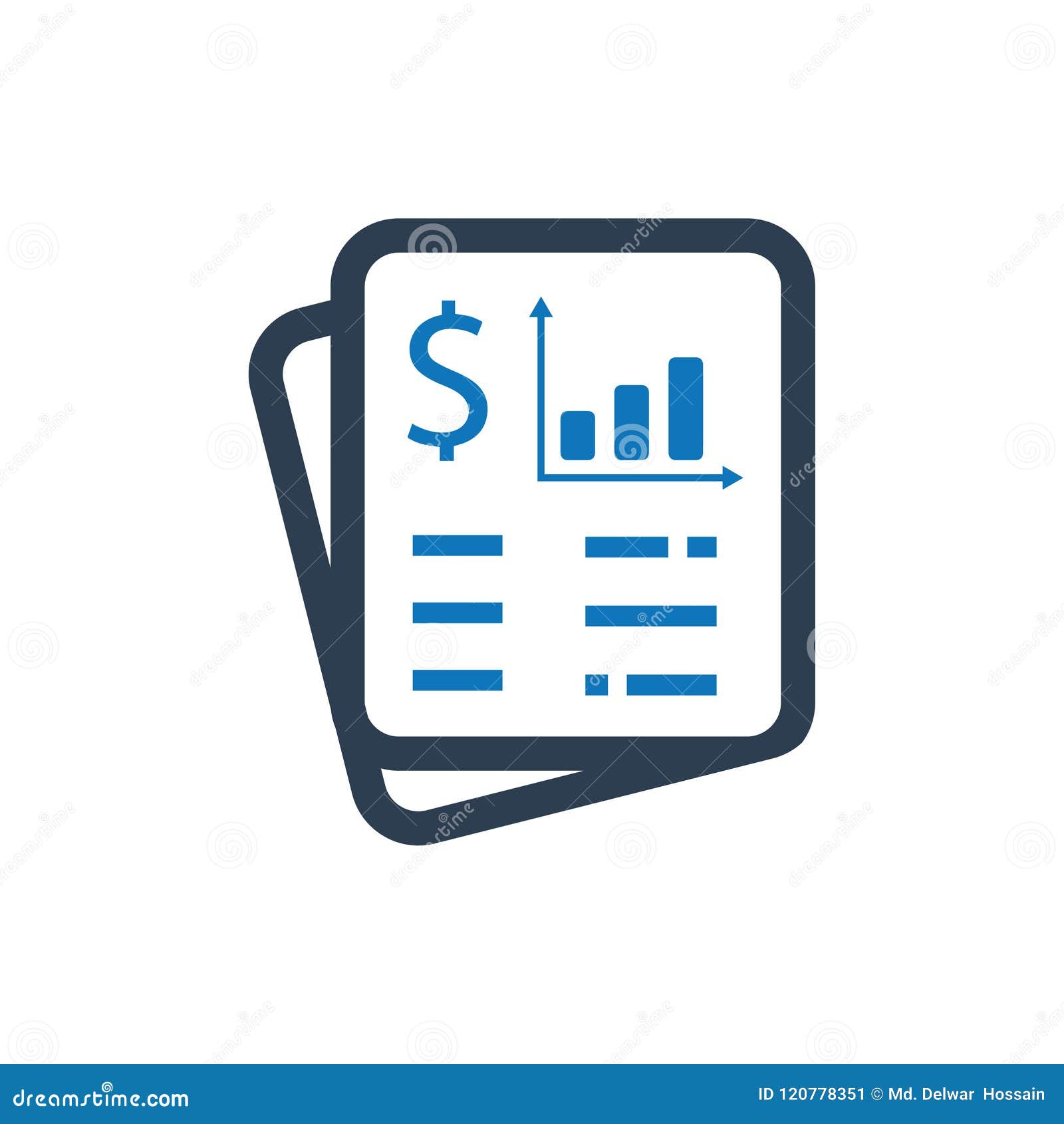 Financial Statement Icon stock vector. Illustration of graphics - 120778351