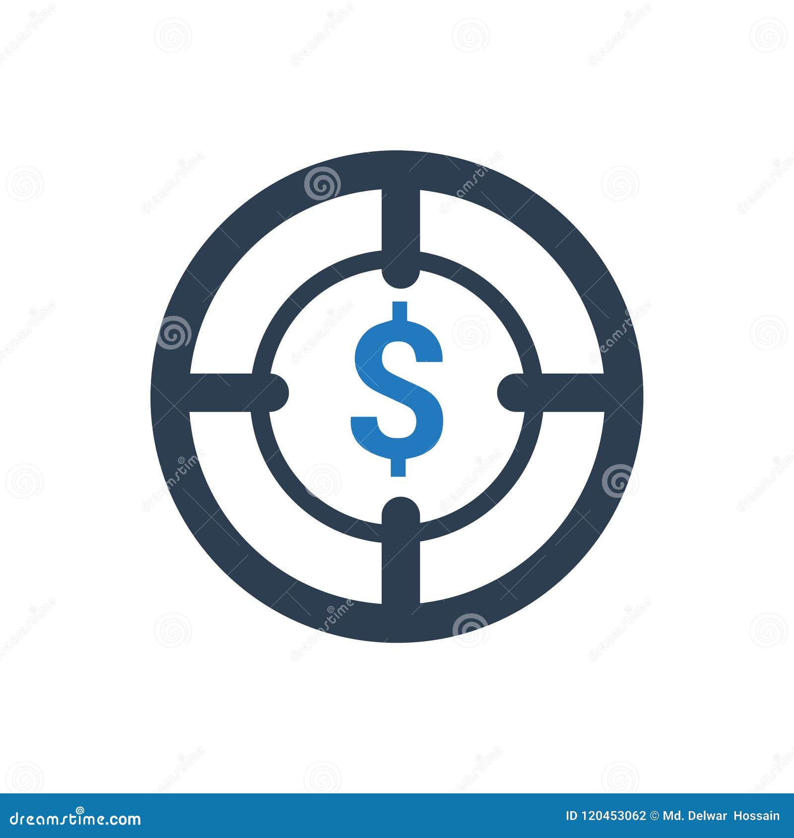 Financial Target Icon stock vector. Illustration of symbol - 120453062