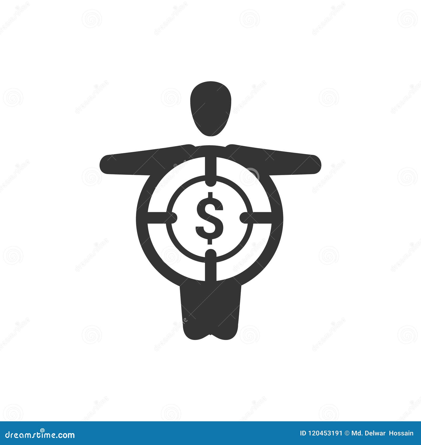 Financial target icon stock vector. Illustration of goal - 120453191