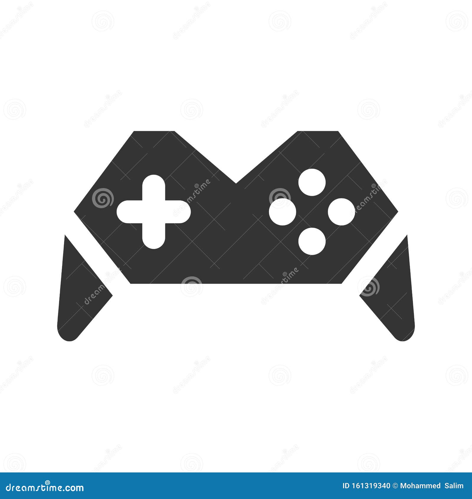 Game pad vector icon stock vector. Illustration of video - 161319340