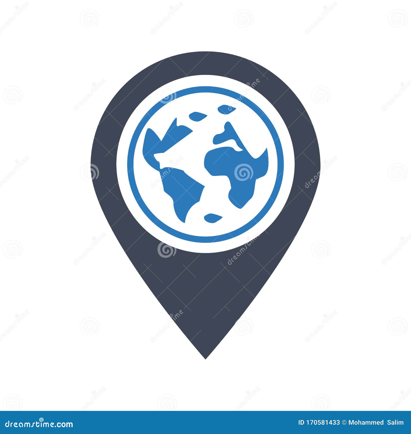 Global Location Icon. Vector Graphics Stock Vector - Illustration of ...