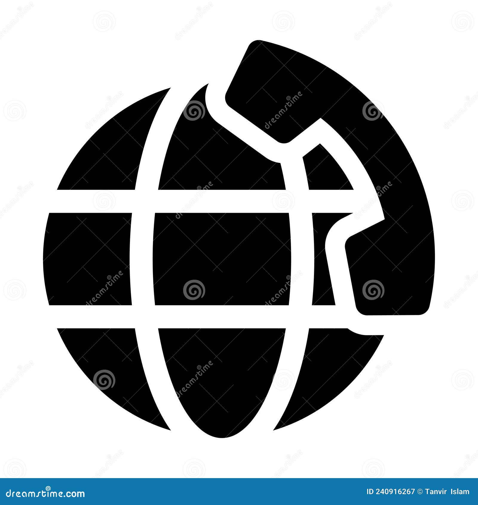 Globe and Phone Icon Global Client Support Call Icon Stock Vector ...