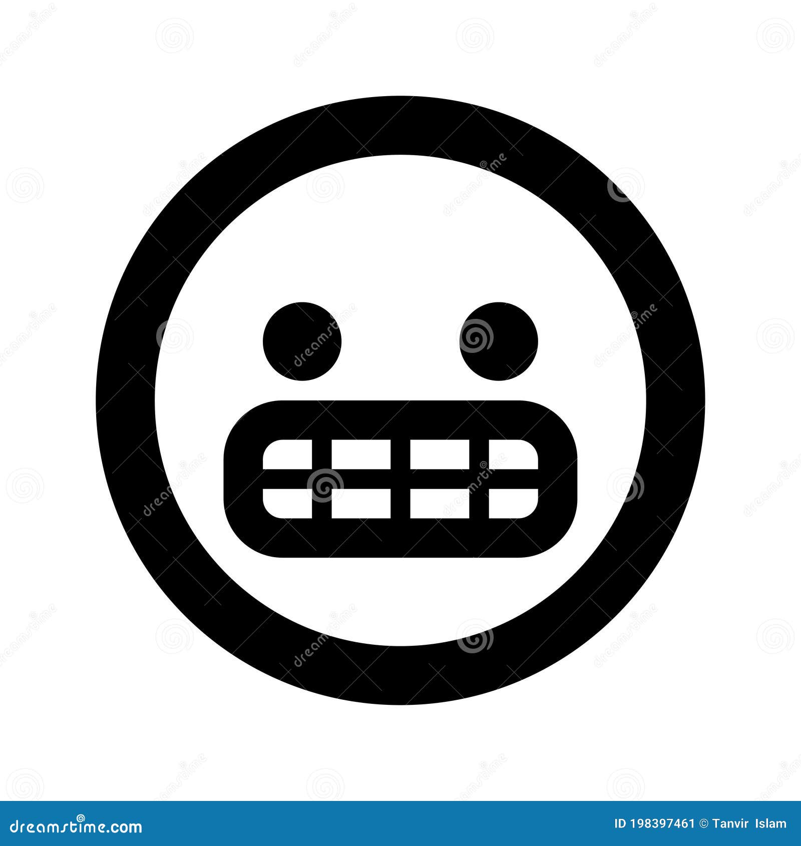 Grimace Vector Icon stock vector. Illustration of face - 198397461