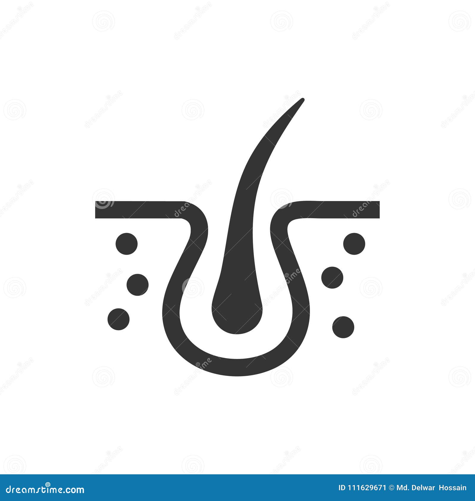Hair Icon stock vector. Illustration of dermatology - 111629671